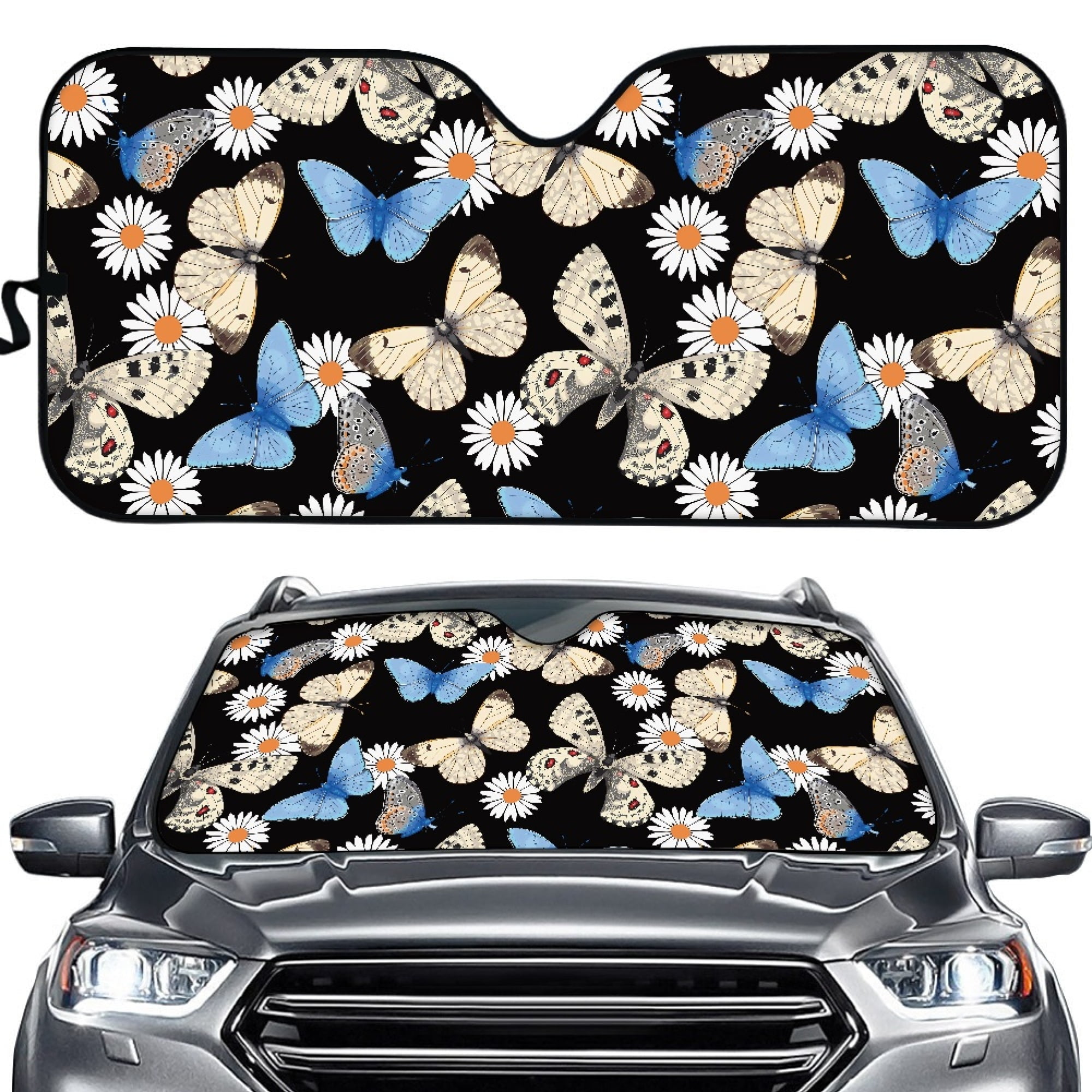 Xuewen Butterfly Car Sun Shade Windshield Block UV Rays Keep Vehicle ...