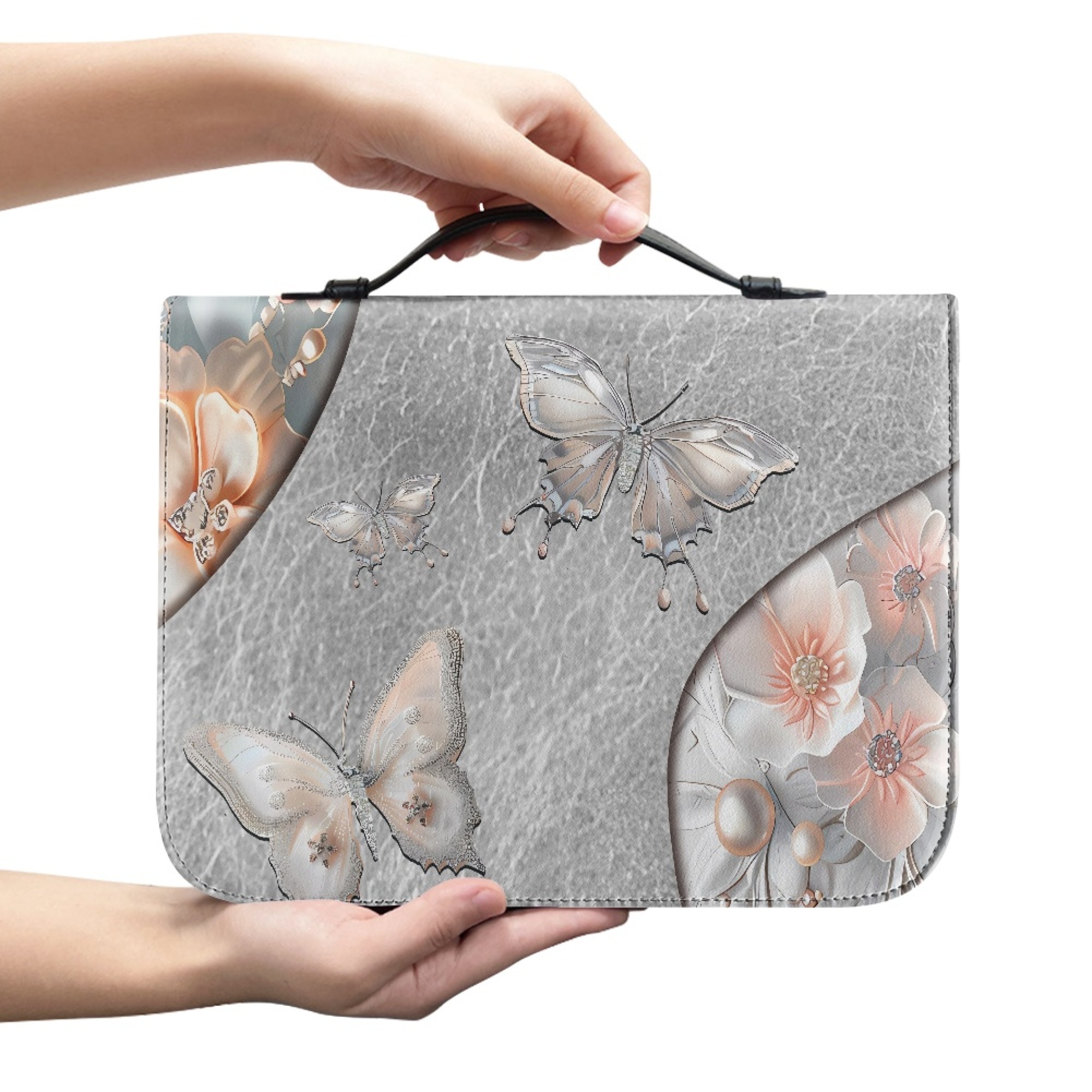 Xuewen Butterfly Print Bible Cover , PU Leather Bible Carrying Case for ...