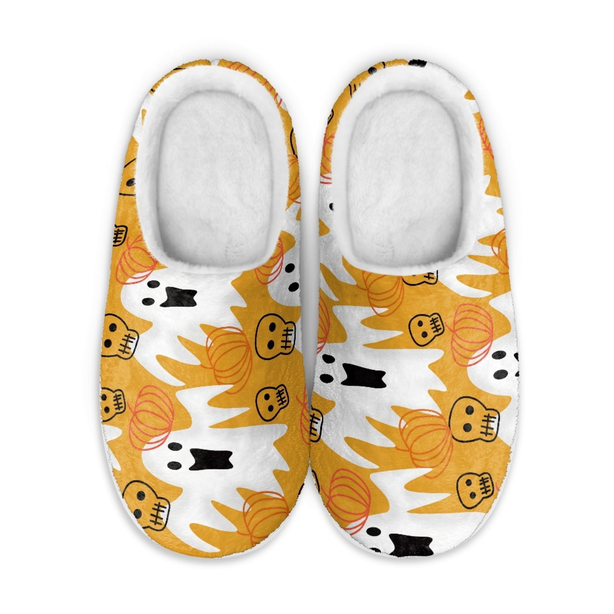Xuewen Halloween Pumpkin Slippers for Men Women Fuzzy House Slip on ...