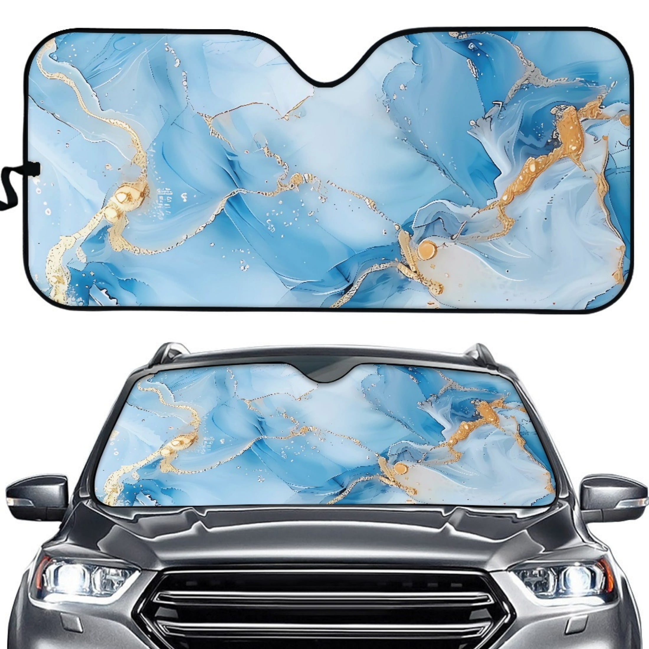 Xuewen Marble Car Sun Shade Windshield Block UV Rays Keep Vehicle Cool ...