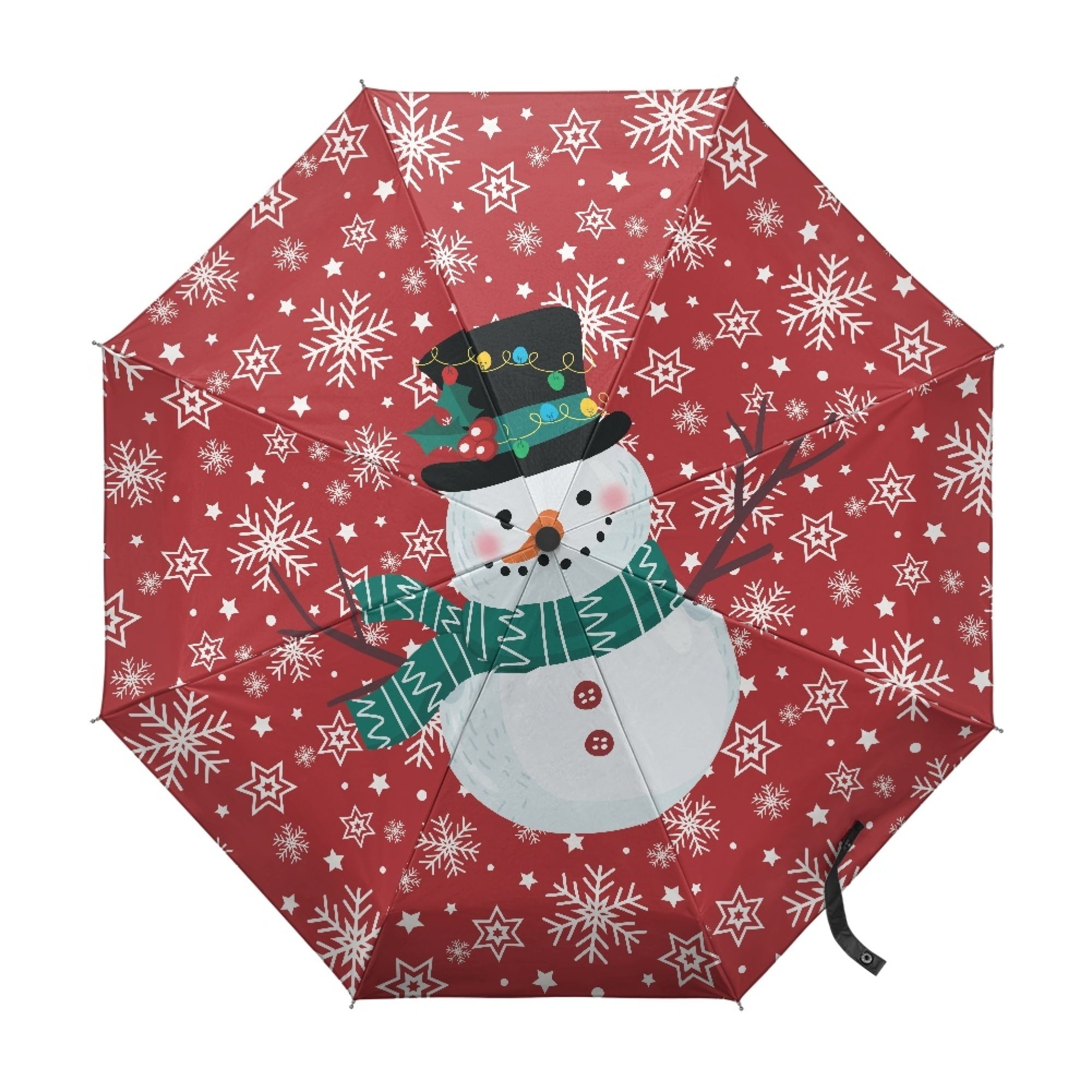 Xuewen Snowflakes and Snowmen Flip-proof Inverted Travel Umbrella ...
