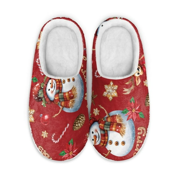 Xuewen Snowman Pattern Slippers for Men Women Indoor Slippers House ...