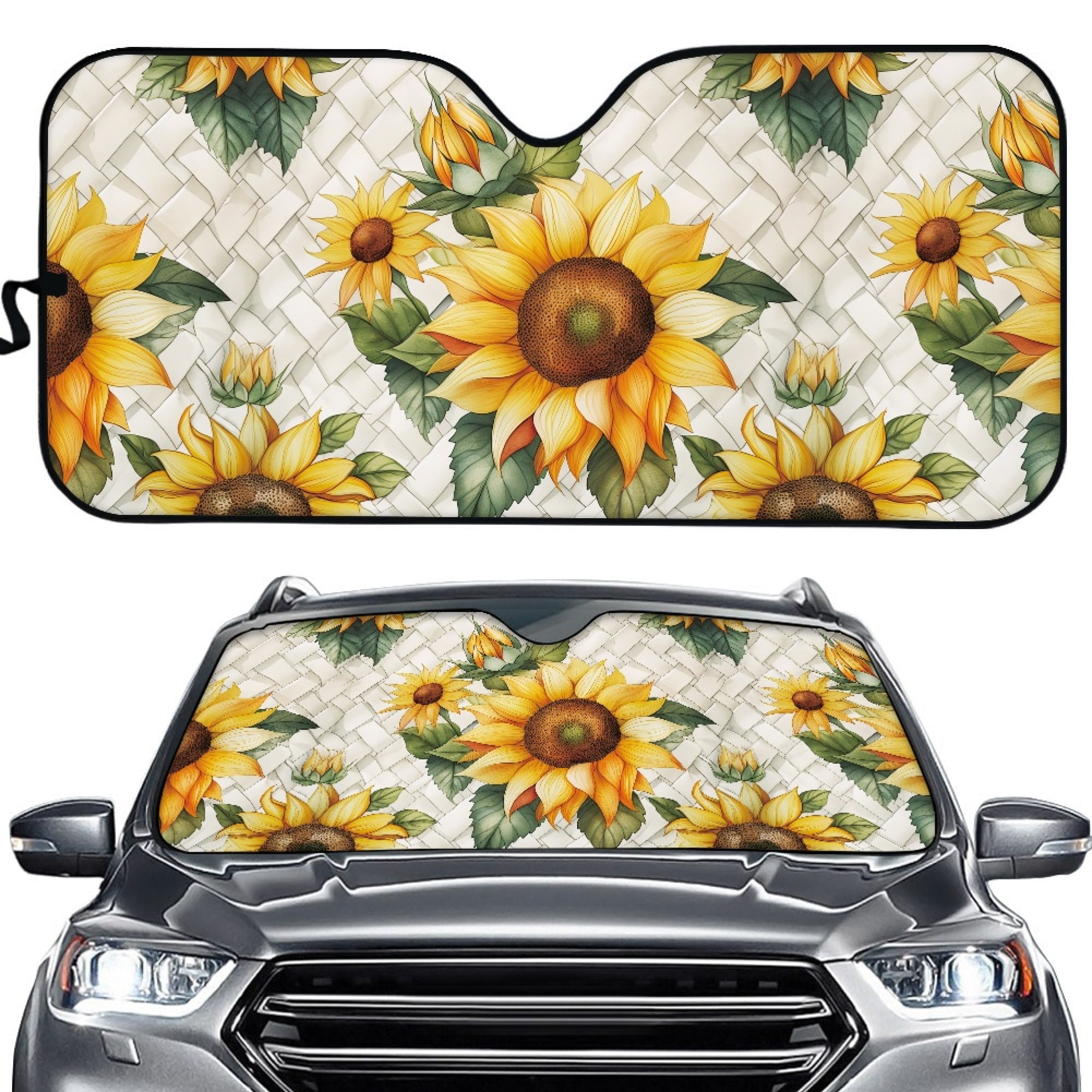 Xuewen Sunflower Car Windshield Sun Shade|Reflective Car Window Shades ...