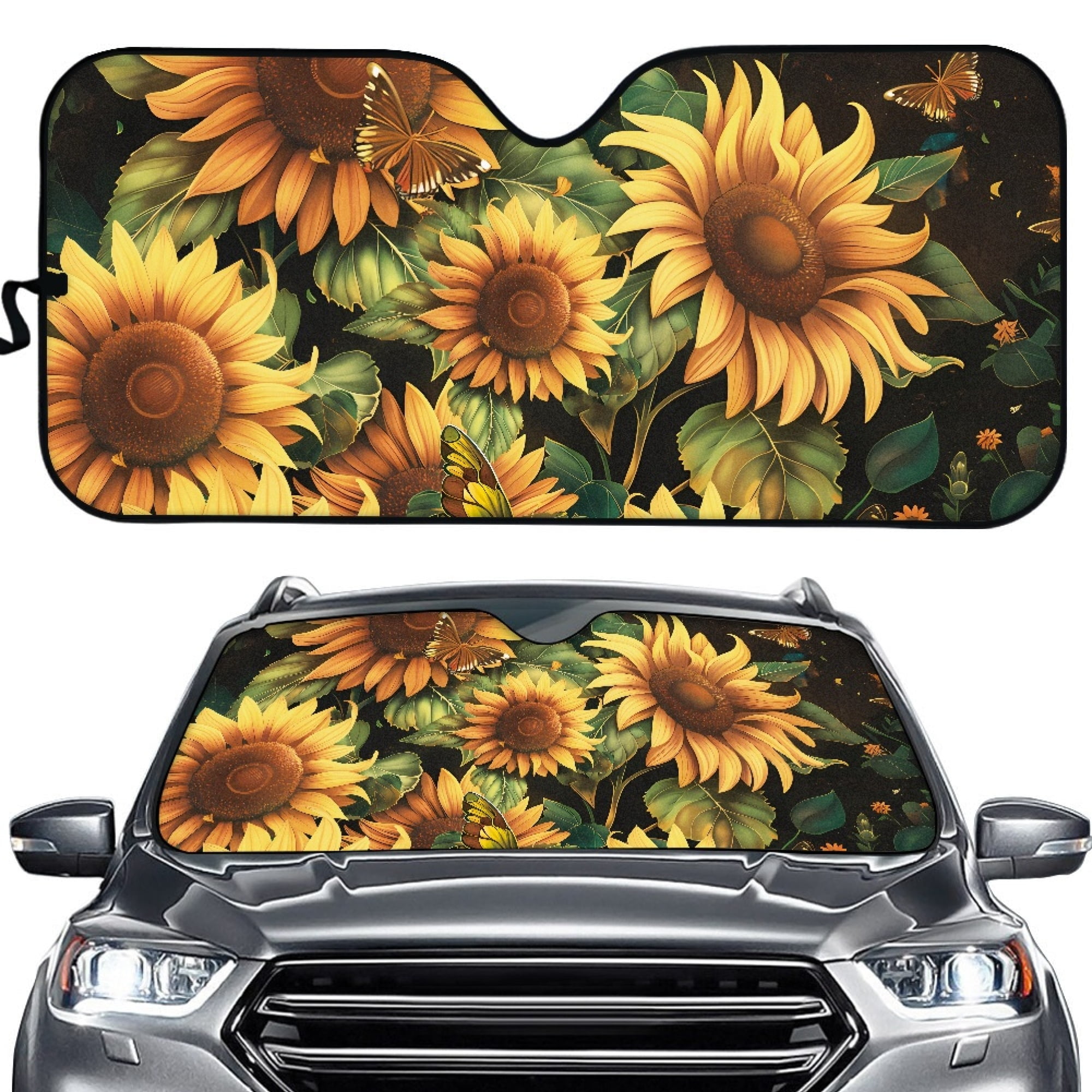 Xuewen Sunflower Car Windshield Sun Shade|Reflective Car Window Shades ...