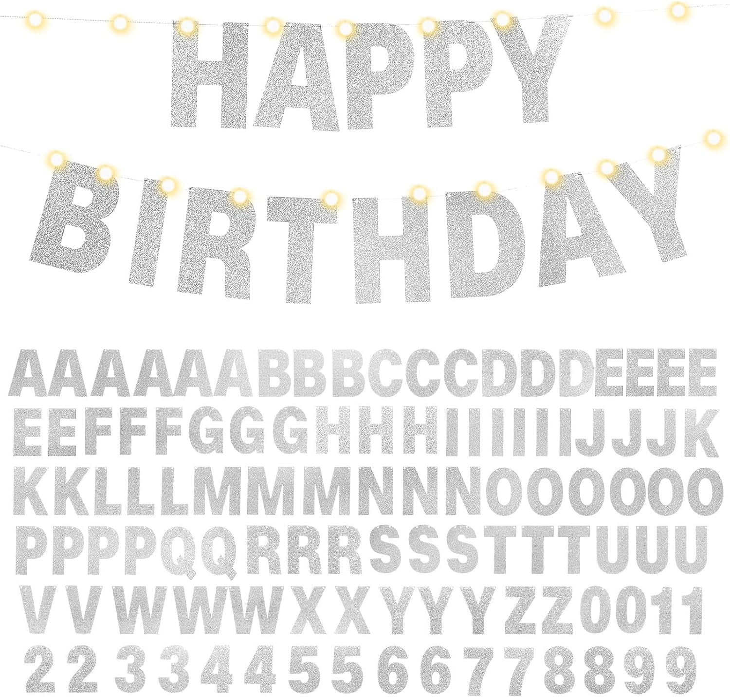 Xugoox 107 Pcs Silver DIY Make Your Own Banner Customizable Letters ...