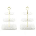 Xugoox 2 Pcs 3 Tier Cupcake Stand Tower Square Dessert Holder Display ...
