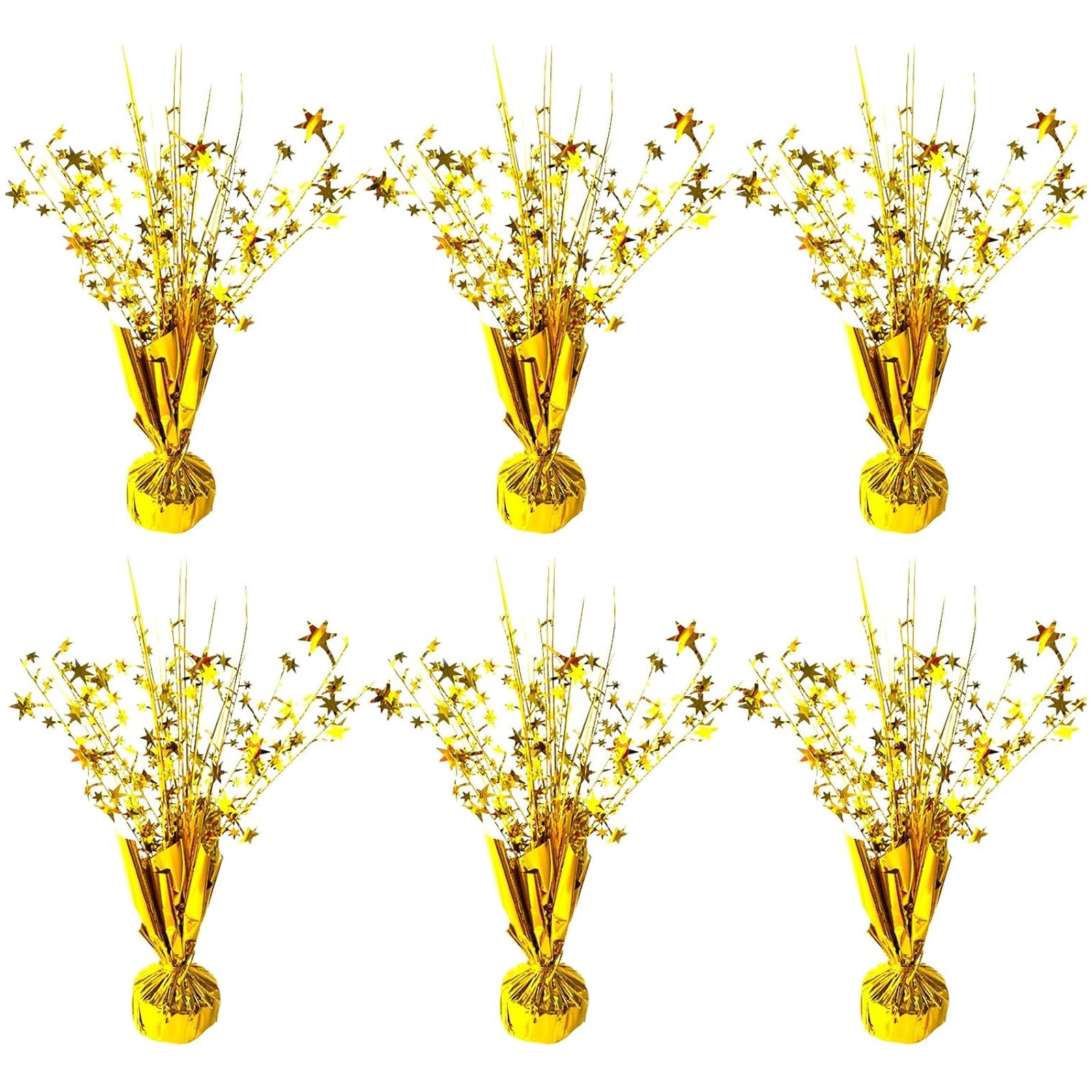 Xugoox 6 Pcs Metallic Foil Spray Centerpiece, Burst Gold Star ...