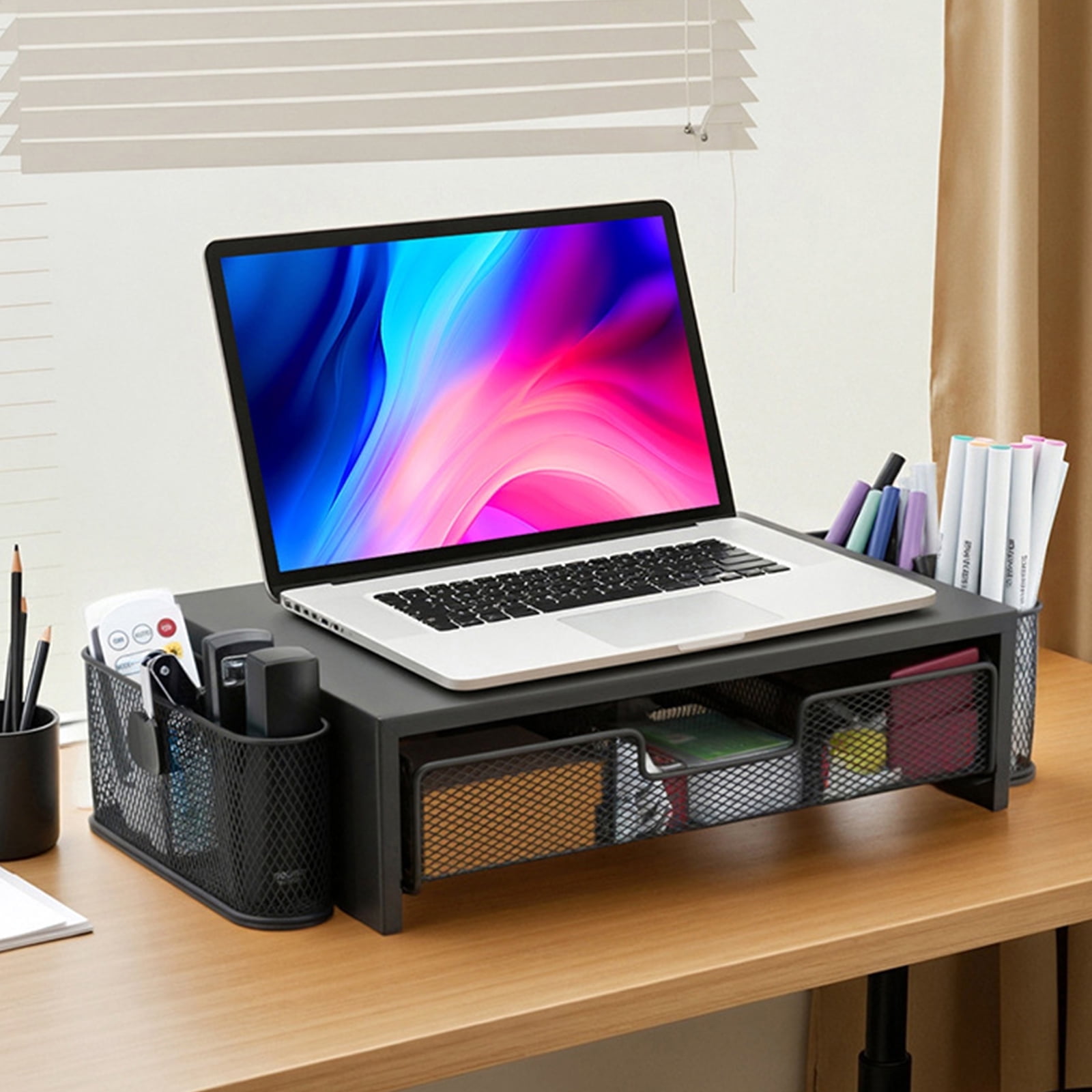 Xugoox Monitor Stand, Single-Layer Office Organizer with Drawers and ...