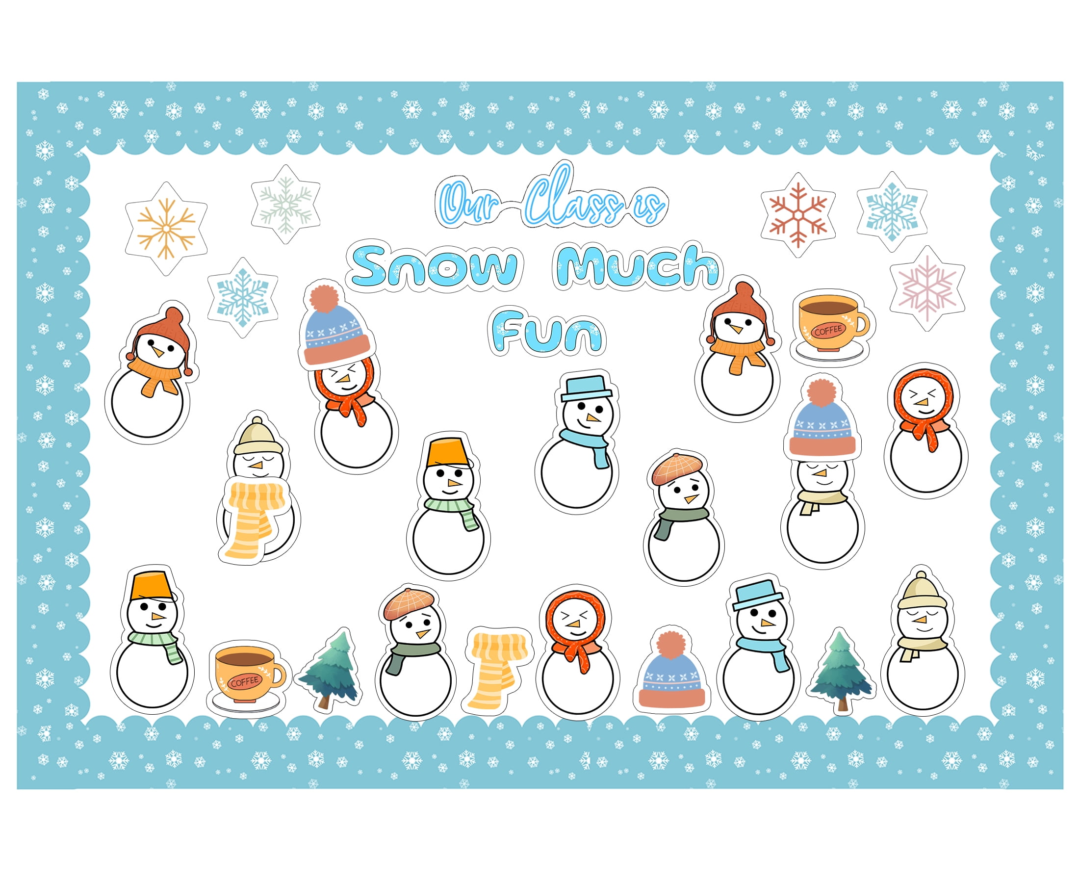 Xugoox Winter Bulletin Board Decor - 60-Piece Classroom Bulletin Board ...