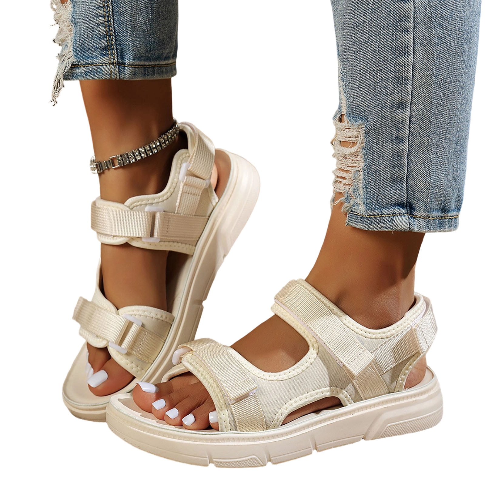 Xugsiok Women's Sandals Comfortable Casual Sports Sandals Breathable ...