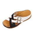 Xugsiok Womens Sandals Fashion Versatile Spring Summer Leather Strap ...
