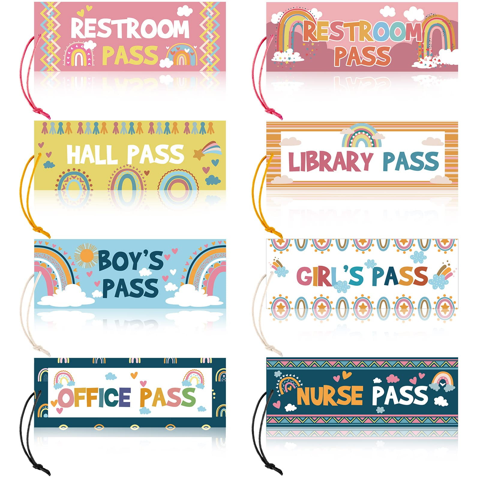 Xuhal 8 Pcs Magnetic Hall Pass for Classroom Passes Boho Reusable ...