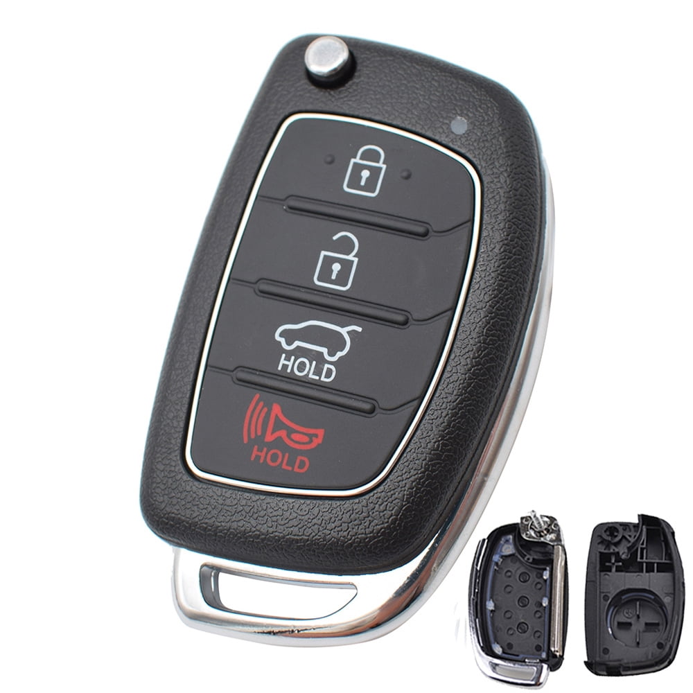 Xukey Car Remote Key Shell Case 4 Button with Uncut Blade for Hyundai ...
