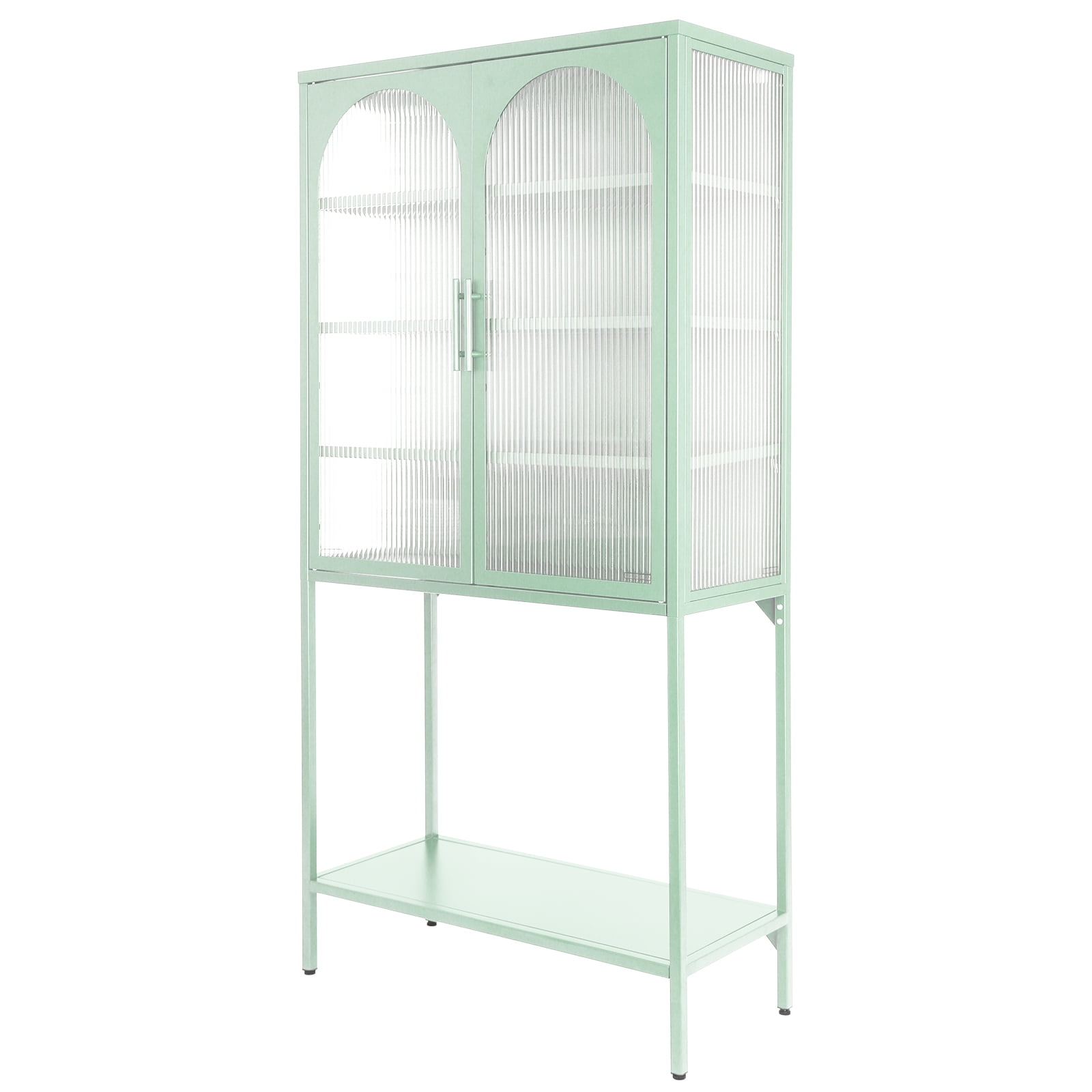 Xukmct 2 Glass Doors Floor Cabinet for Home, Office, Living Room ...