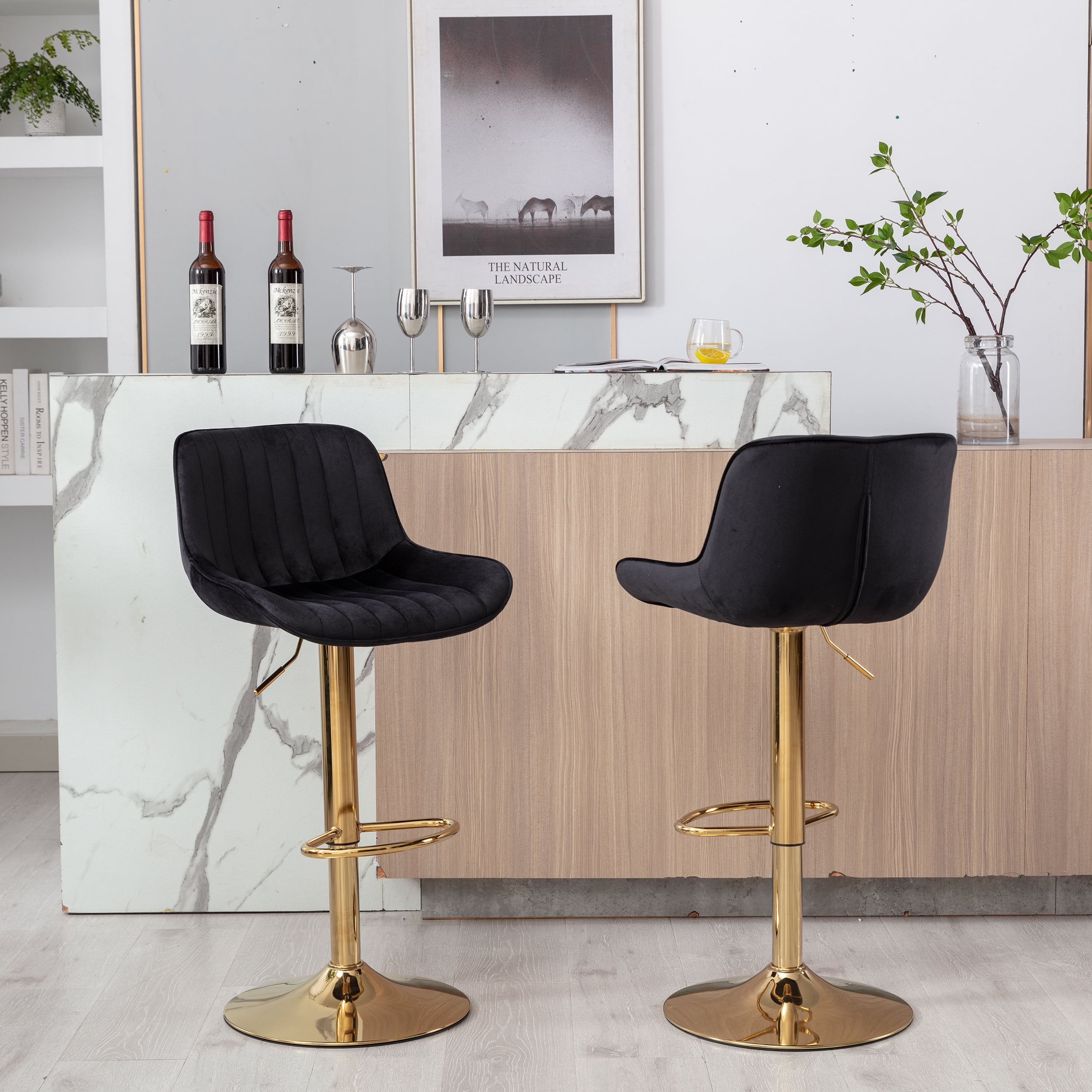 Xukmct 2 Pack Height Adjustable Barstool for Home, Dining Room, Bar ...