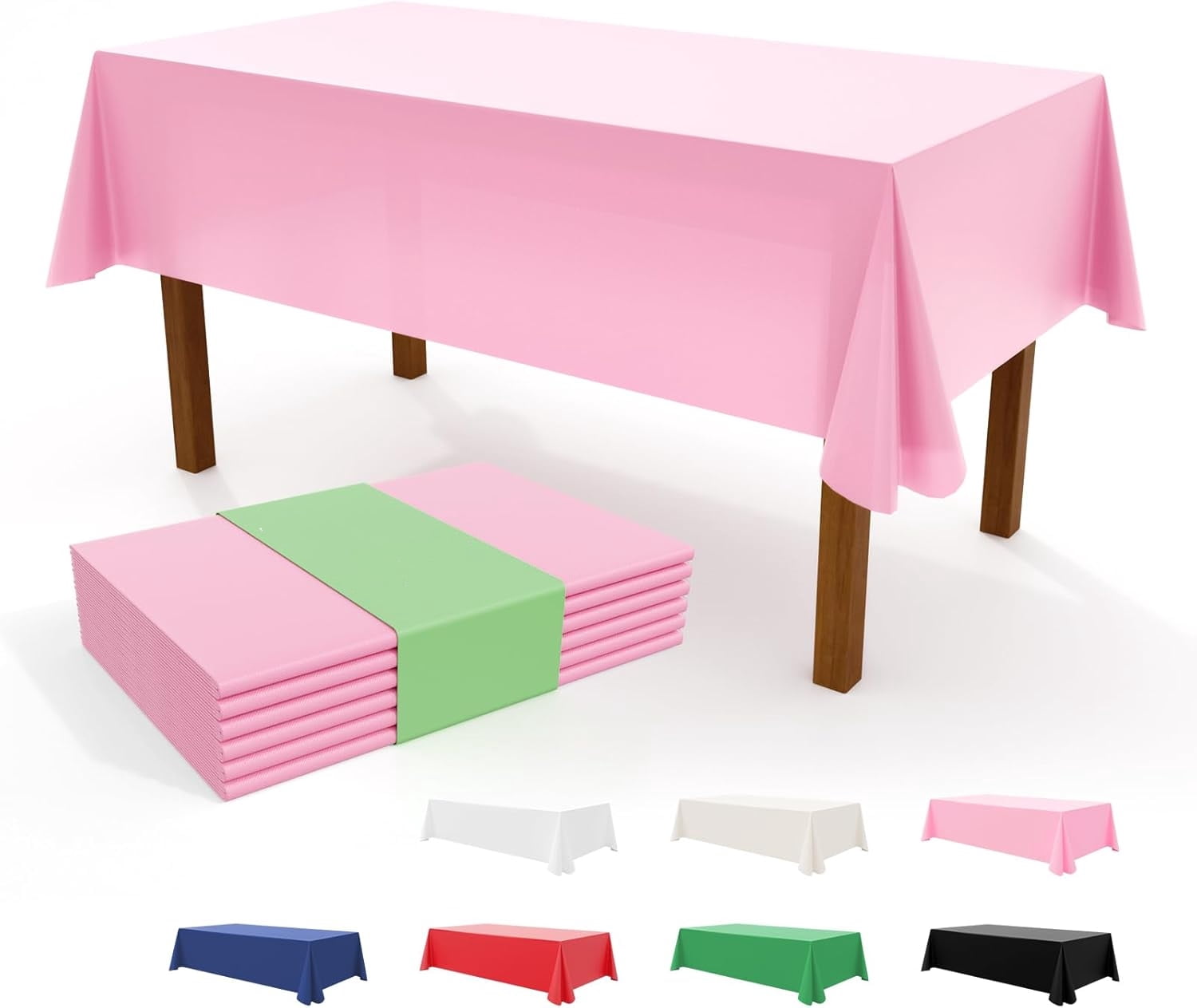 Xukmct 4 Pcs Disposable Plastic Tablecloth 54 x 108 Inch Solid Color ...