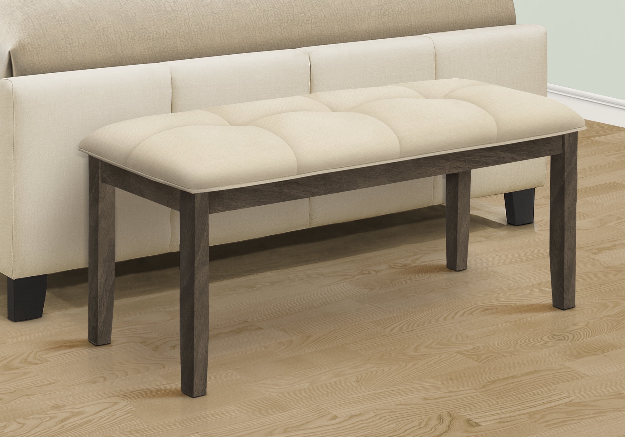 Xukmct 44" Upholstered Fabric Seat Bench with Wood Frame, Rectangular ...