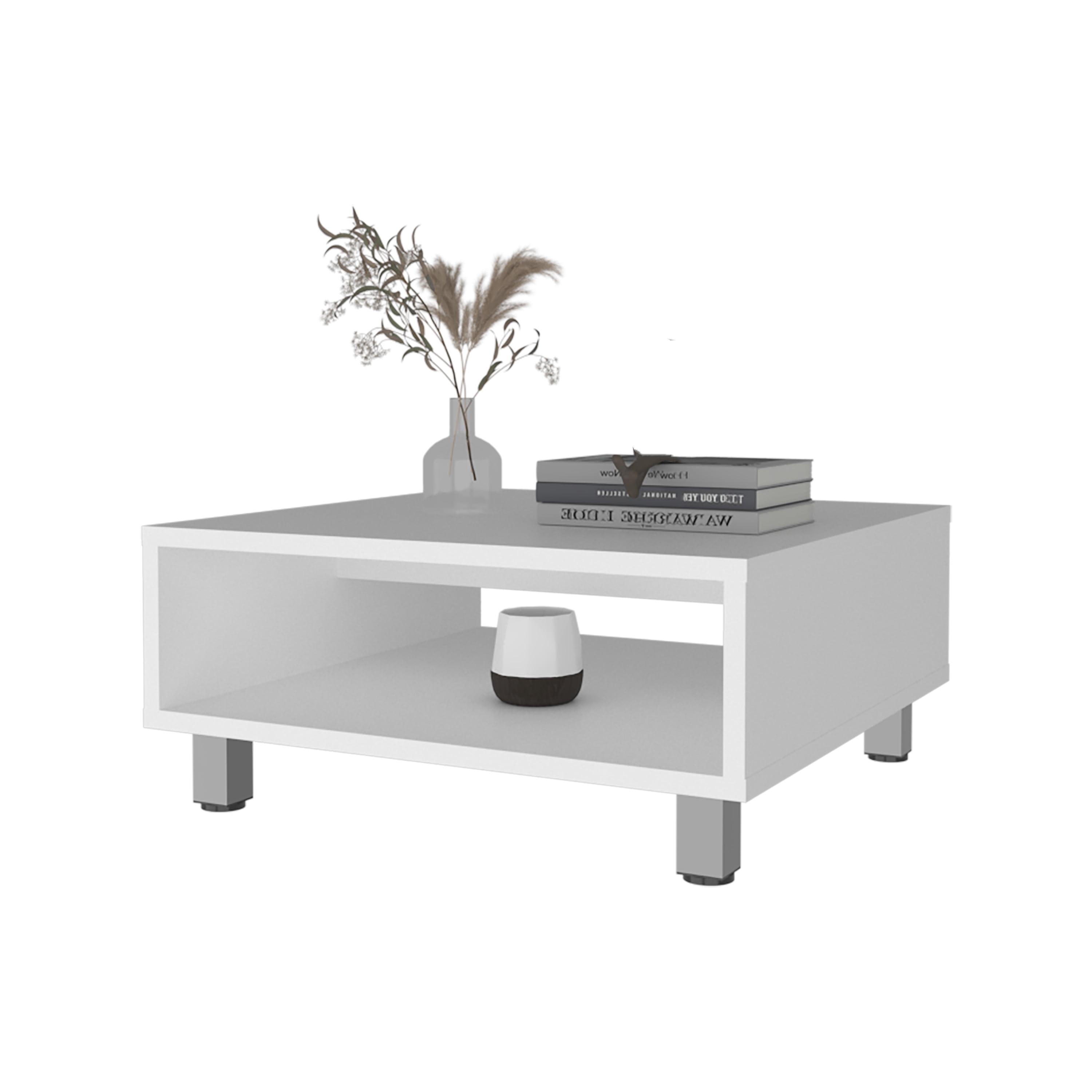 Xukmct Coffee Table with Open Storage, Wood Center Table for Living ...