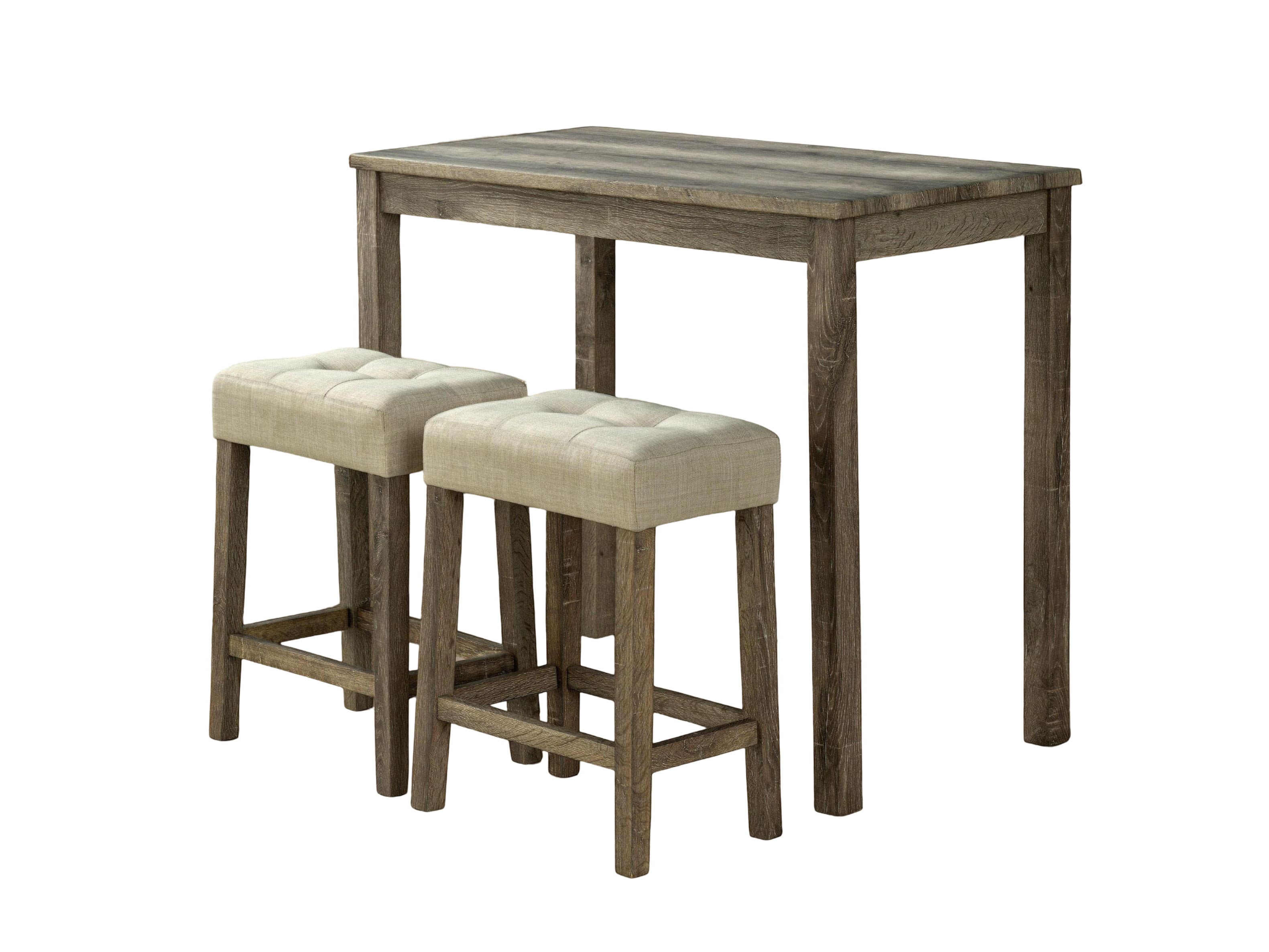 Xukmct Dining Table with 2 Pack Stools, Wood Dining Table Stools Set ...