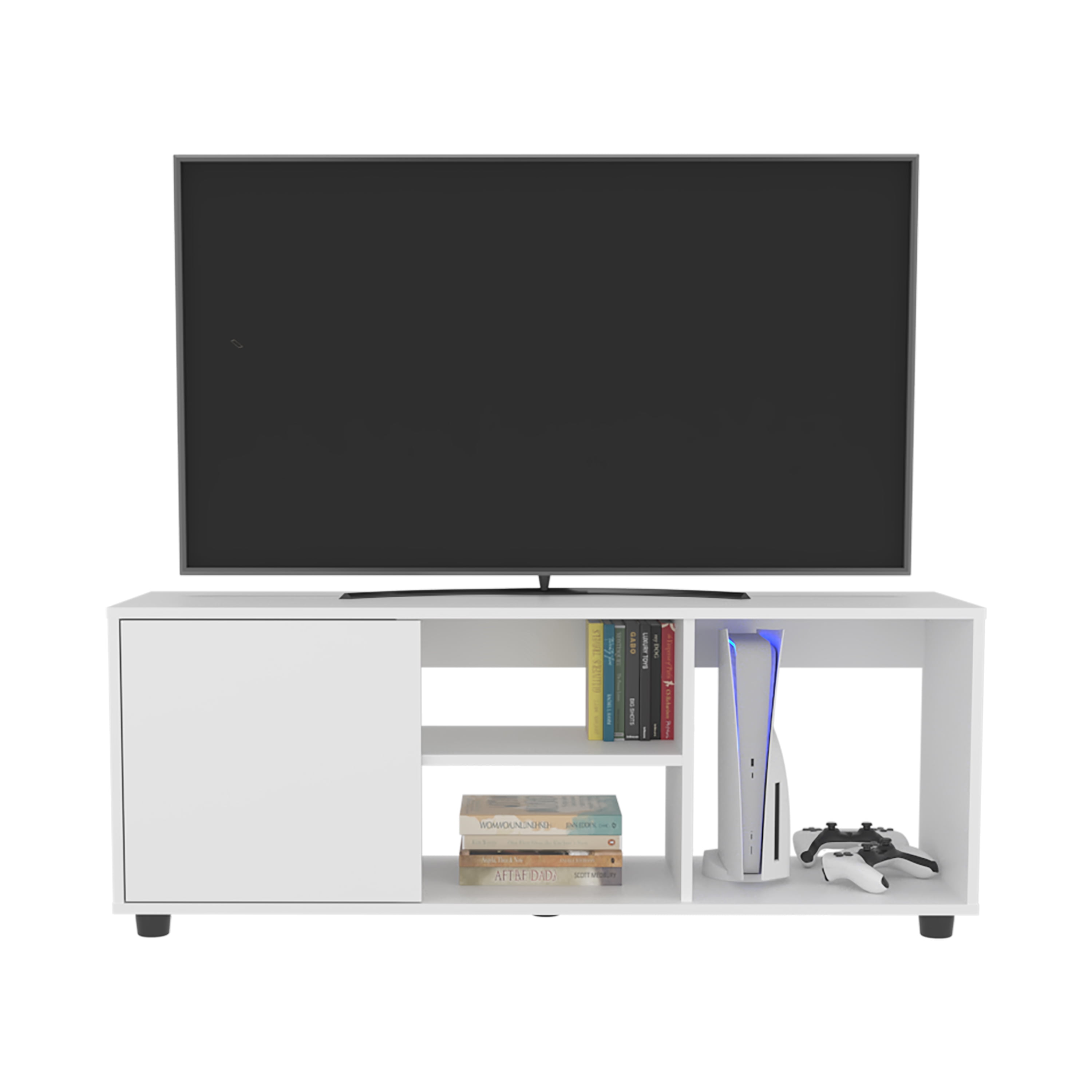 Xukmct Entertainment Center for TVs up to 55 Inches, Wood TV Cabinet ...