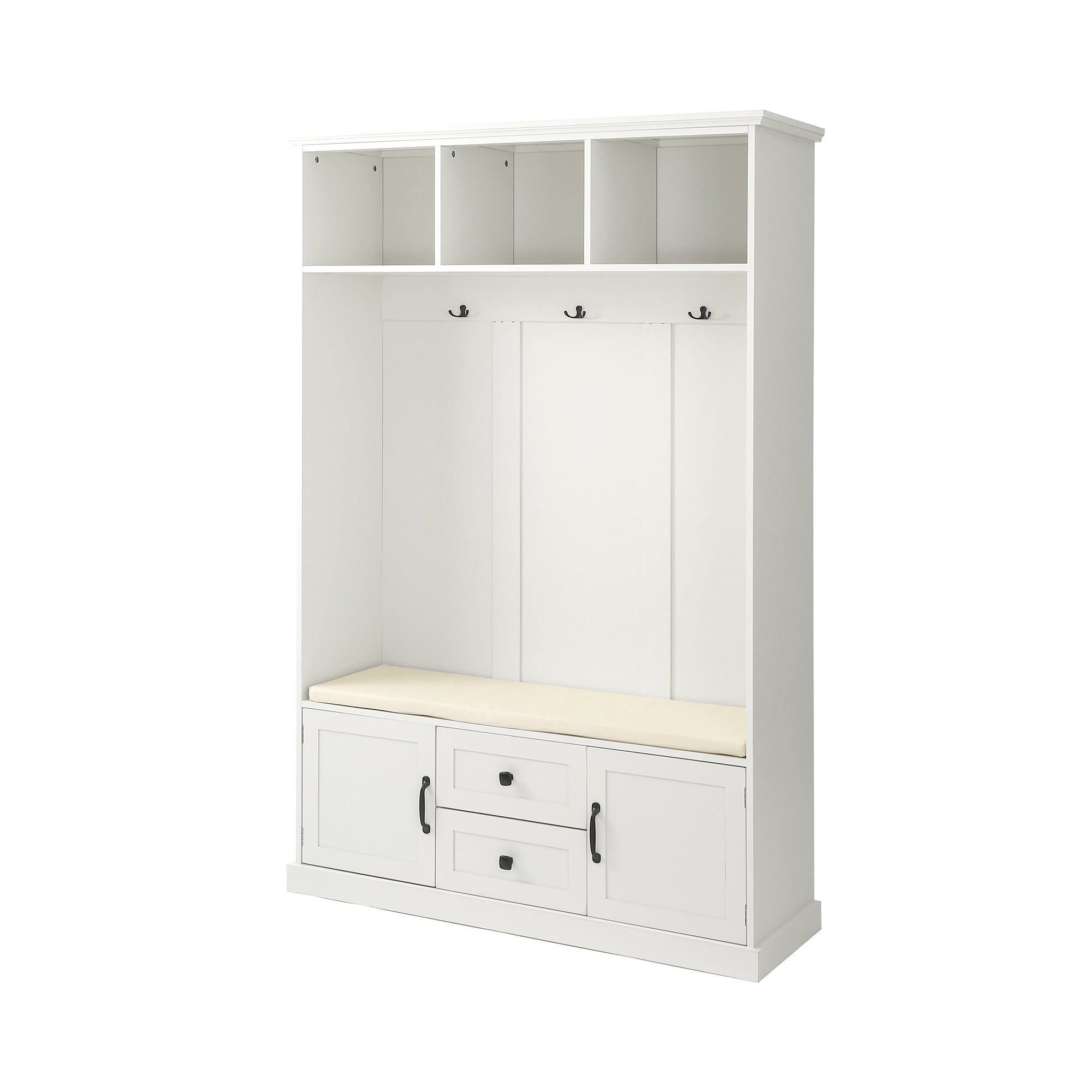 Xukmct Hall Tree with 3 Hooks and Coat Hanger, Storage Bench for ...