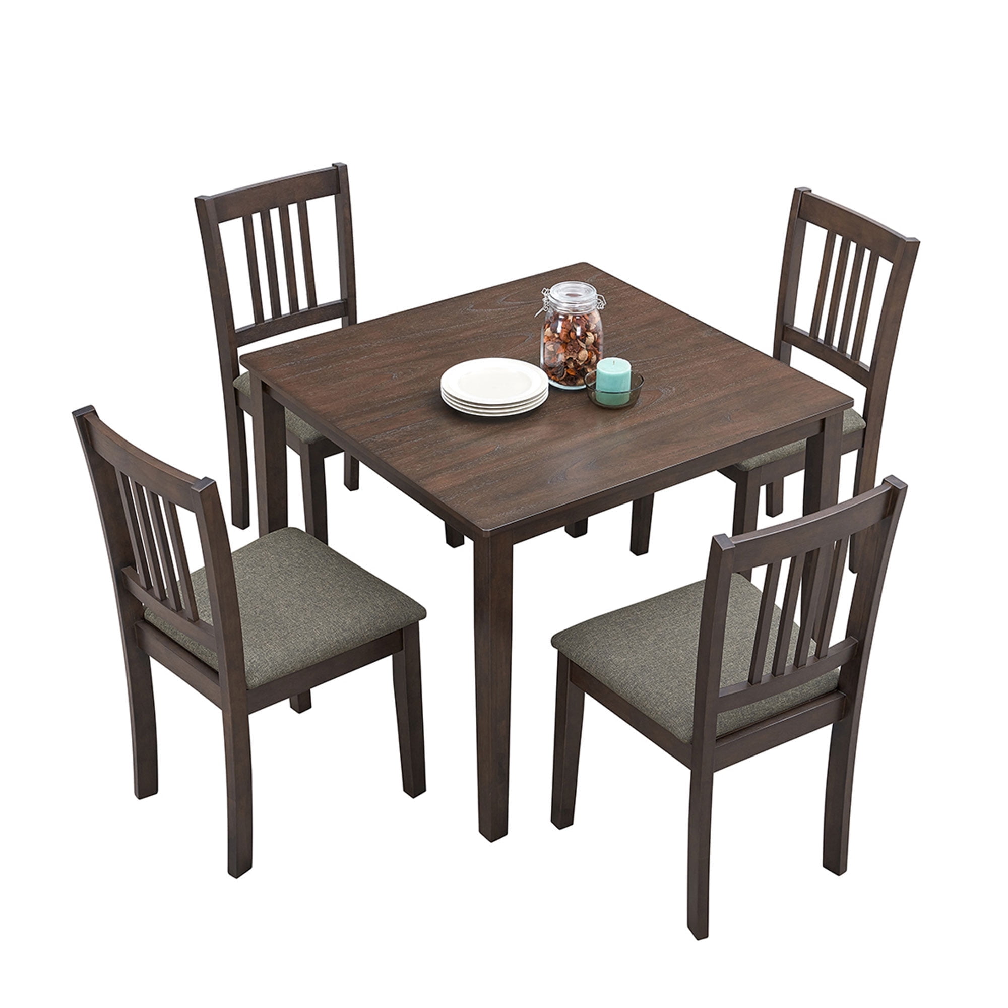 Xukmct Mid Century Modern Kitchen Table with 4 Pack Upholstered Dining ...