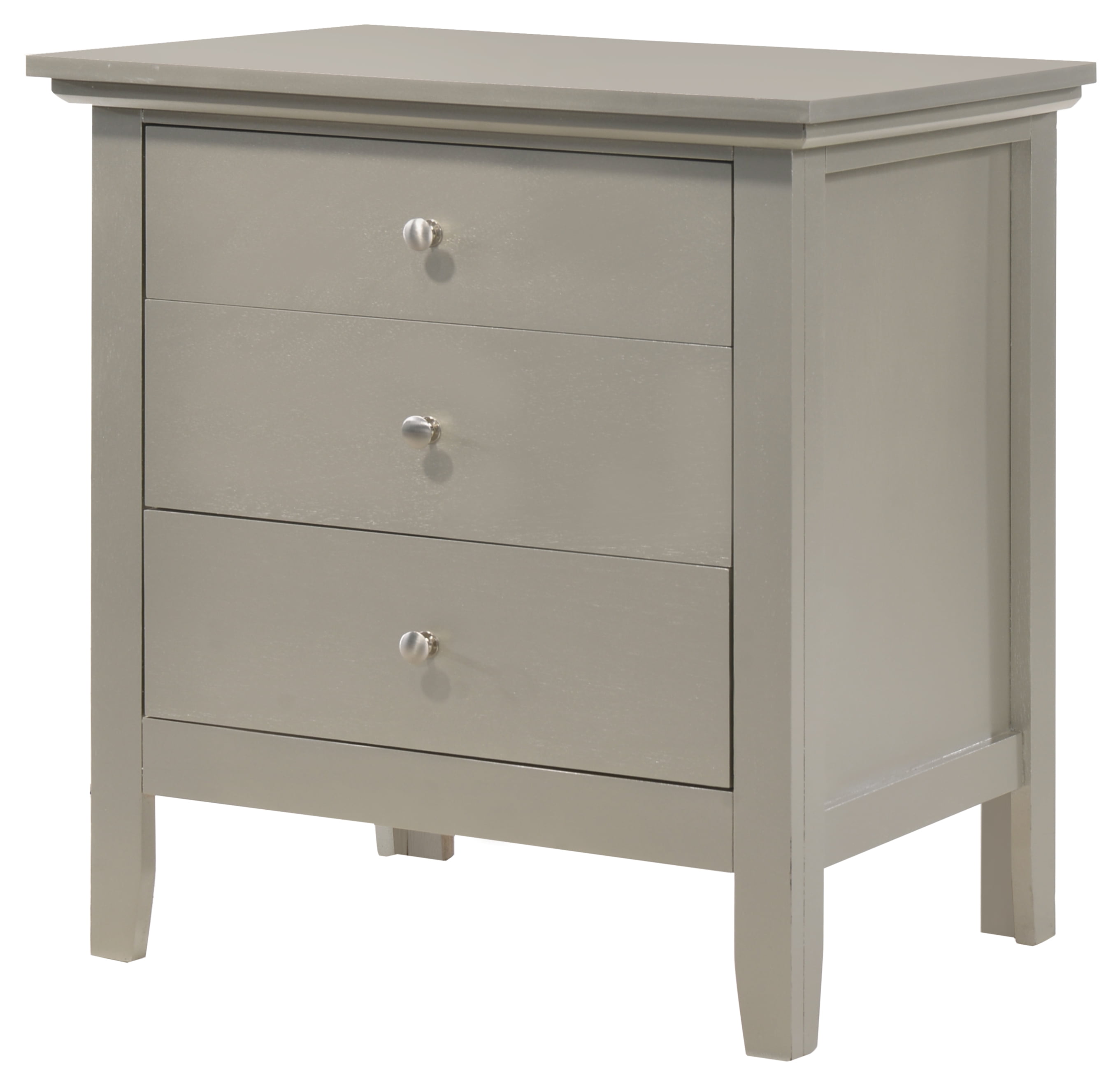 Xukmct Modern Beside Table with 3 Drawer, Wood Nightstand for Living ...