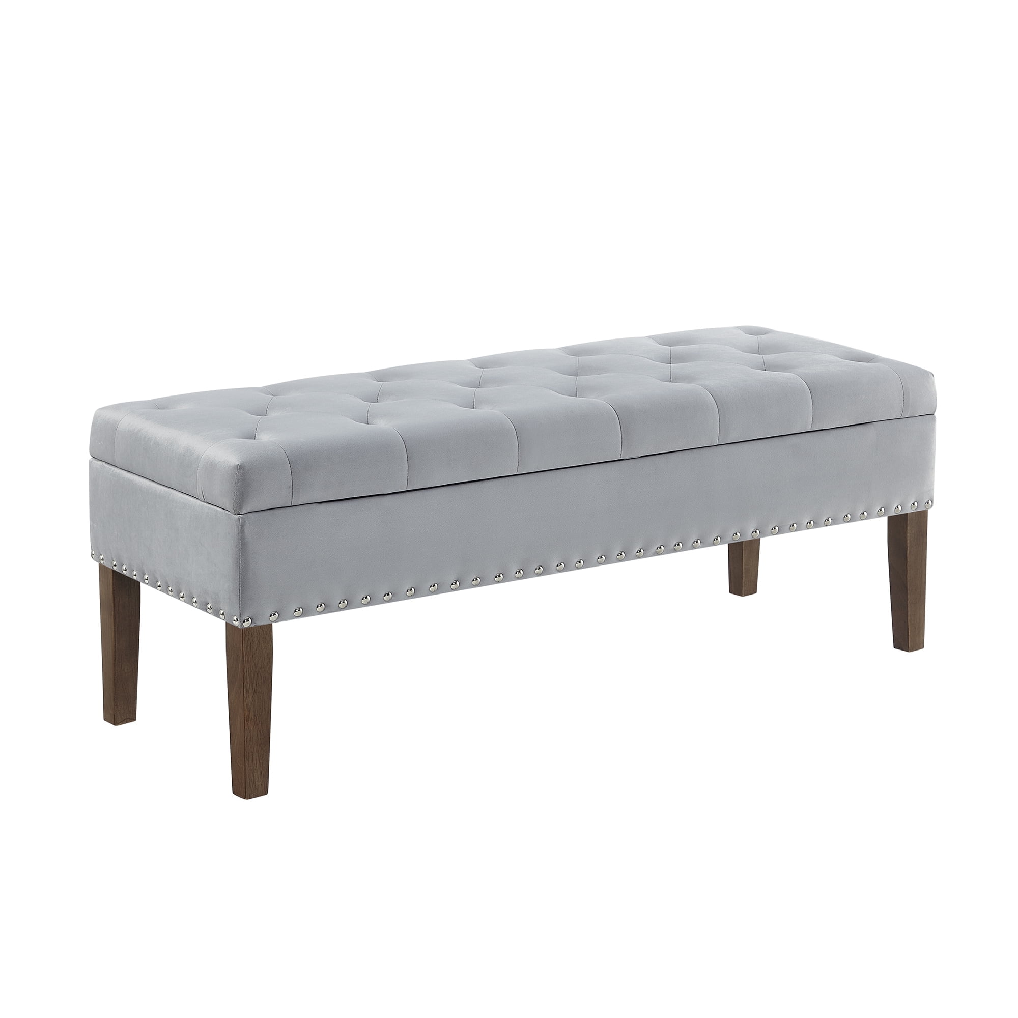 Xukmct Rectangle Storage Bench with Wood Legs, Upholstered Velvet ...