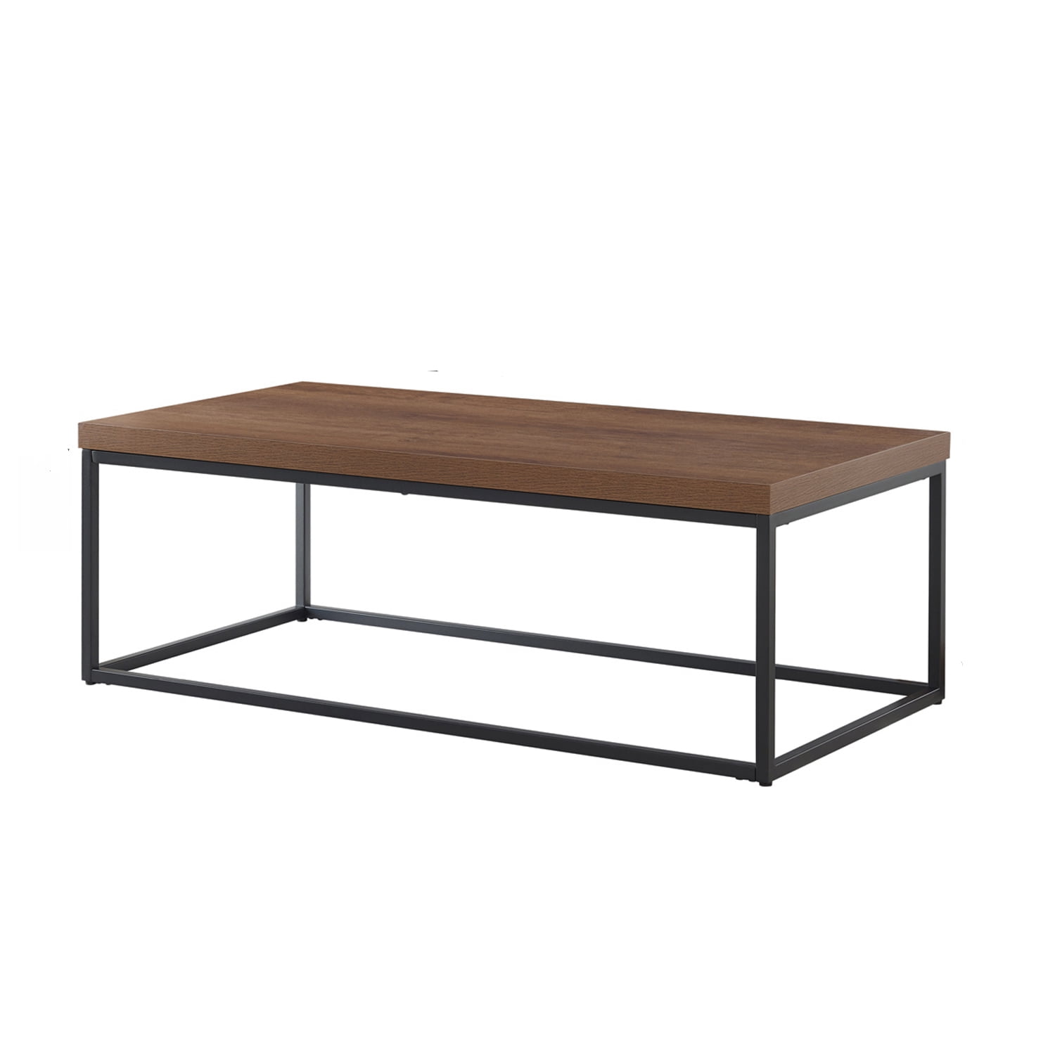 Xukmct Rectangular Center Table with Metal Base, 47 Inch Wood Tabletop ...