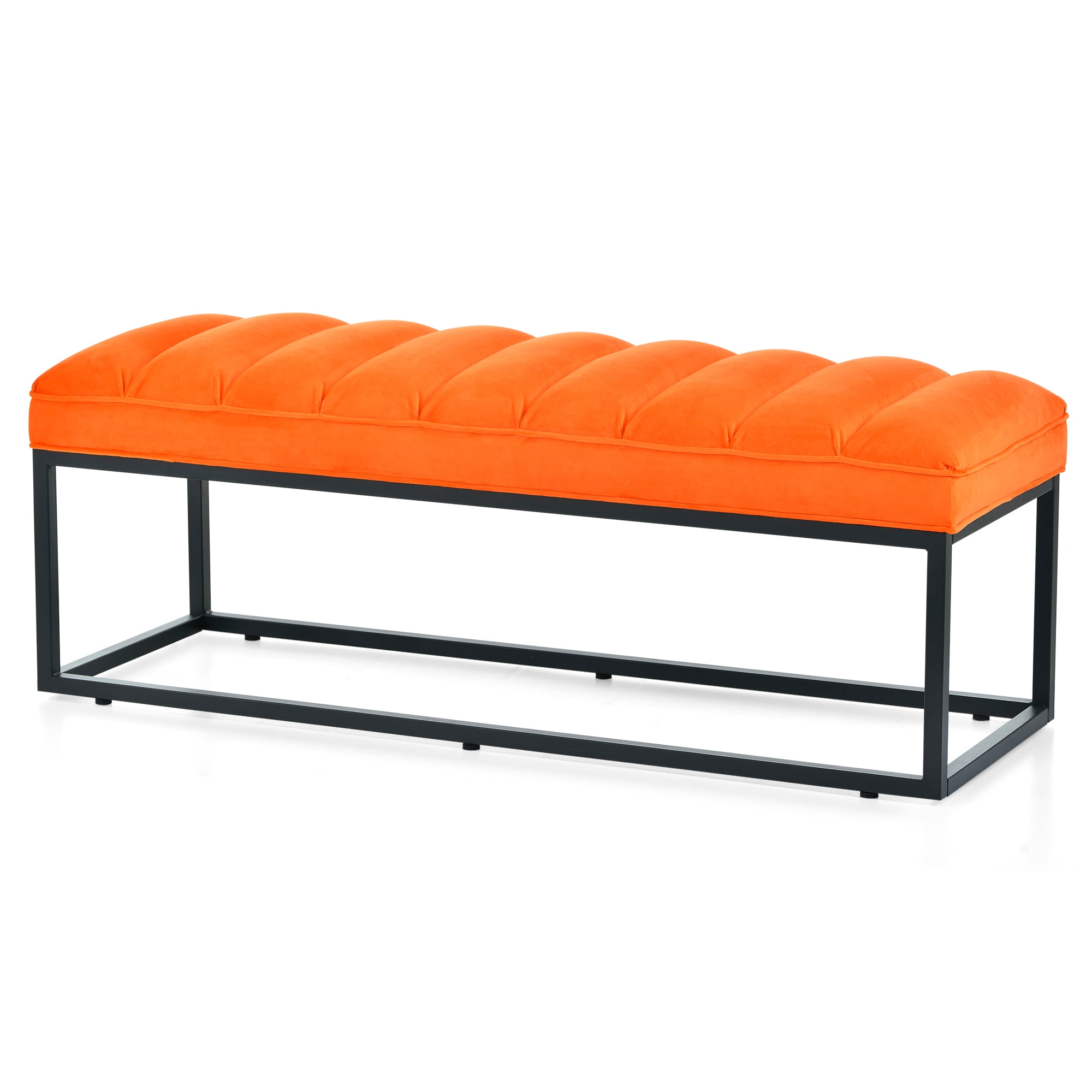 Xukmct Upholstered Fabric Bench with Metal Base, Perfect for Bedroom ...