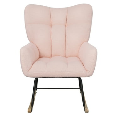 Wingback Rocking Chair with Tufted High Backrest & Cozy Armrest, Modern ...