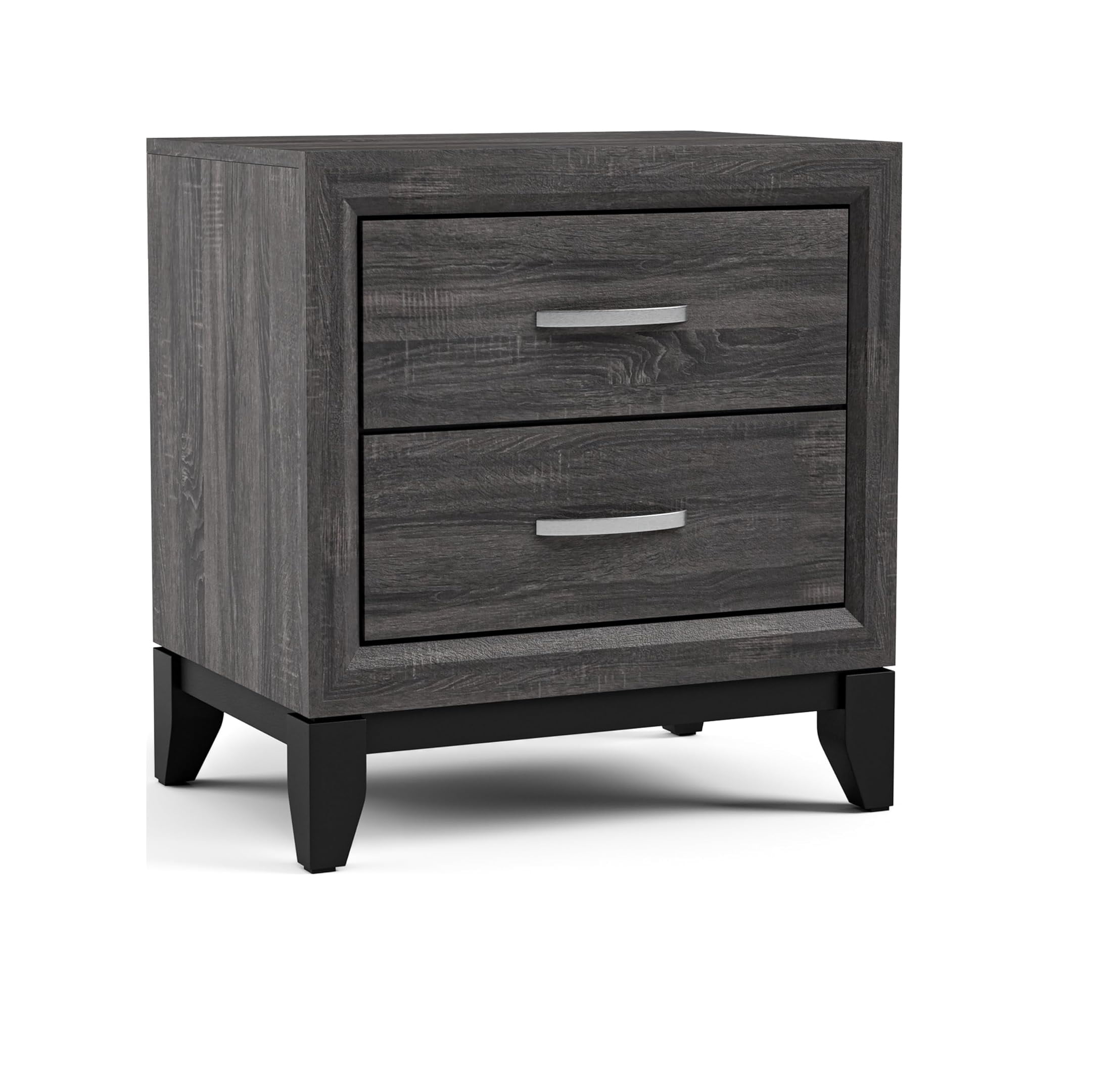 Xukmct Wood Beside Table with Handle, 2 Drawers Nightstand for Bedroom ...