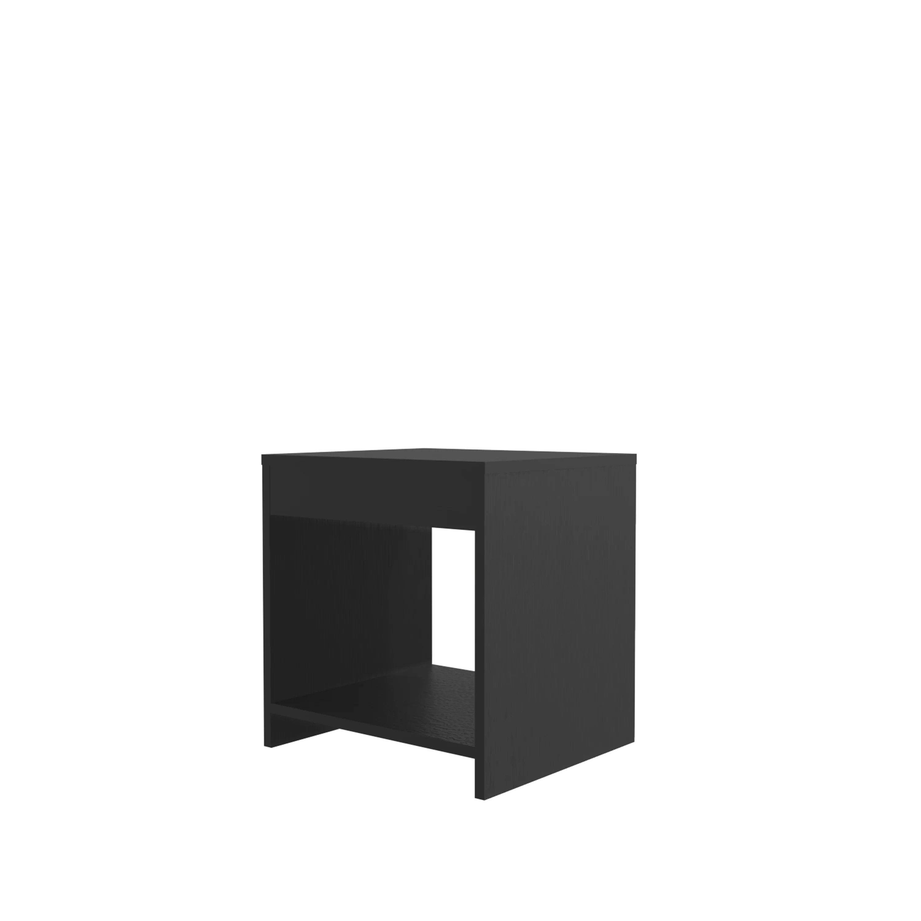 Xukmct Wood Beside Table with Open Storage Shelf, Nightstand for Living ...