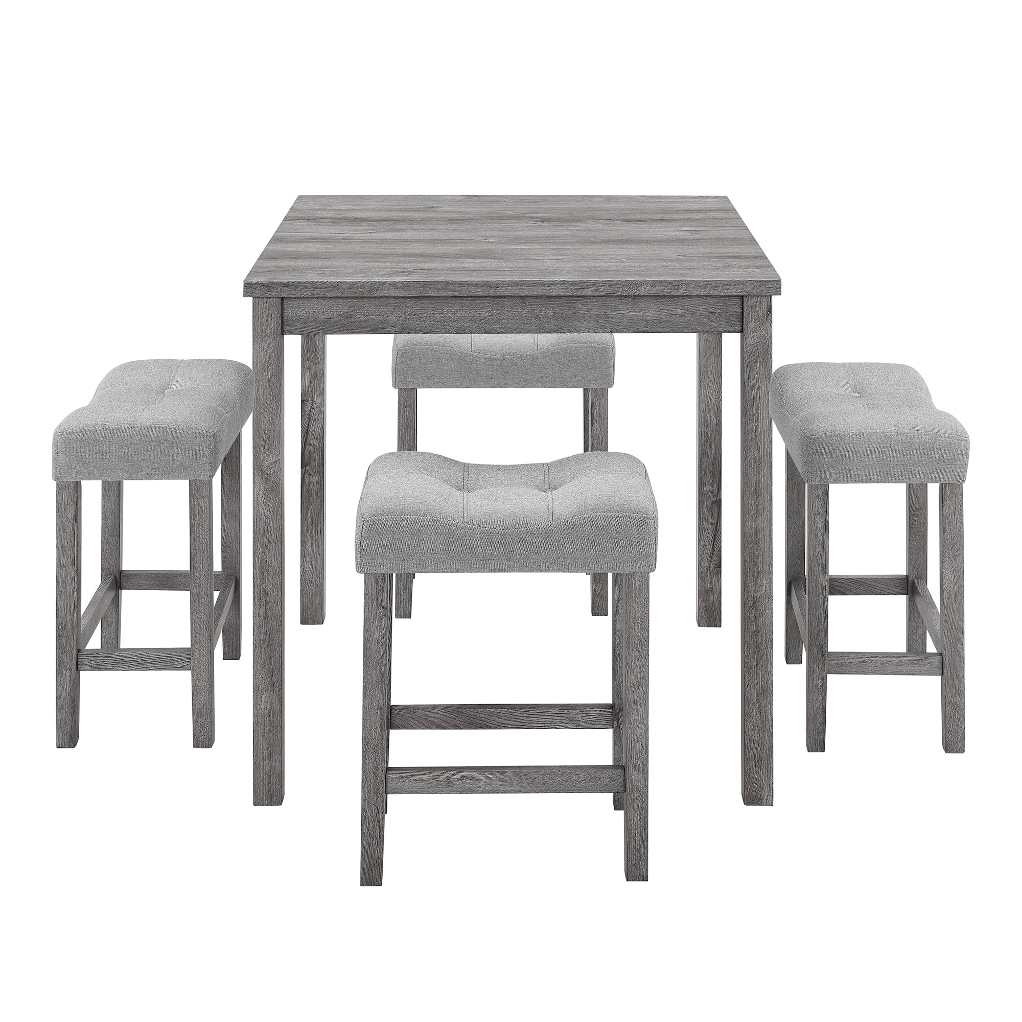 Xukmct Wood Dining Table with 4 Pack Chairs, Square Dining Table Chair ...