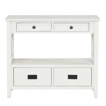 Direct Wicker UBS-W120246661 36'' Farmhouse Pine Wood Console Table ...