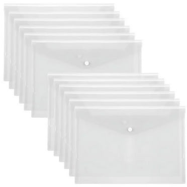 12 Pack A4 Size Plastic Filing Envelopes with Label Pocket, Assorted ...