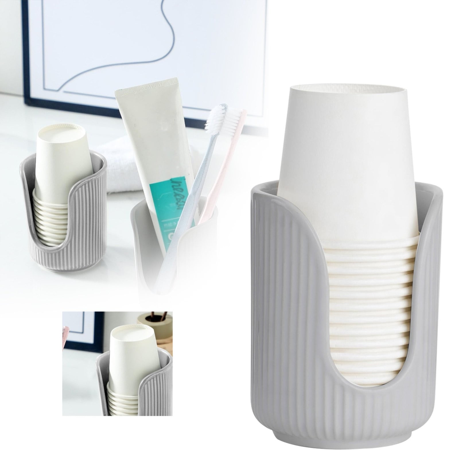 Hcnuuo Rack Price Drop Alert! Plastic Bathroom Cup Dispenser With ...