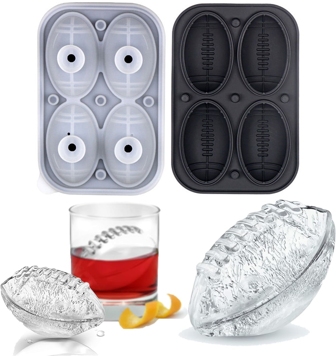 Xulianz Silicone Ice Cube Moulds Set - Giant Sphere Maker with Lid for ...