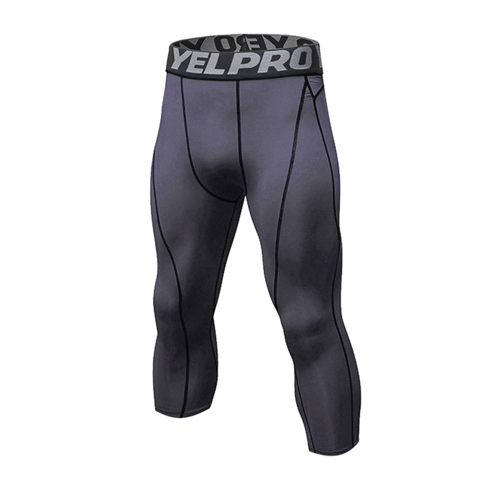 XunFmai Men Grey Compression Pants Single Leg Compression Pants Tight ...