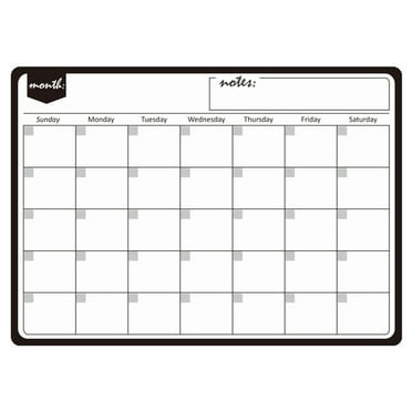 InHome Black & White Dry Erase Calendar - Walmart.com