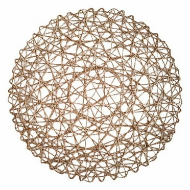 SPRING PARK Round Paper Fiber Woven Place Mats/Dining Mat/Decoration ...