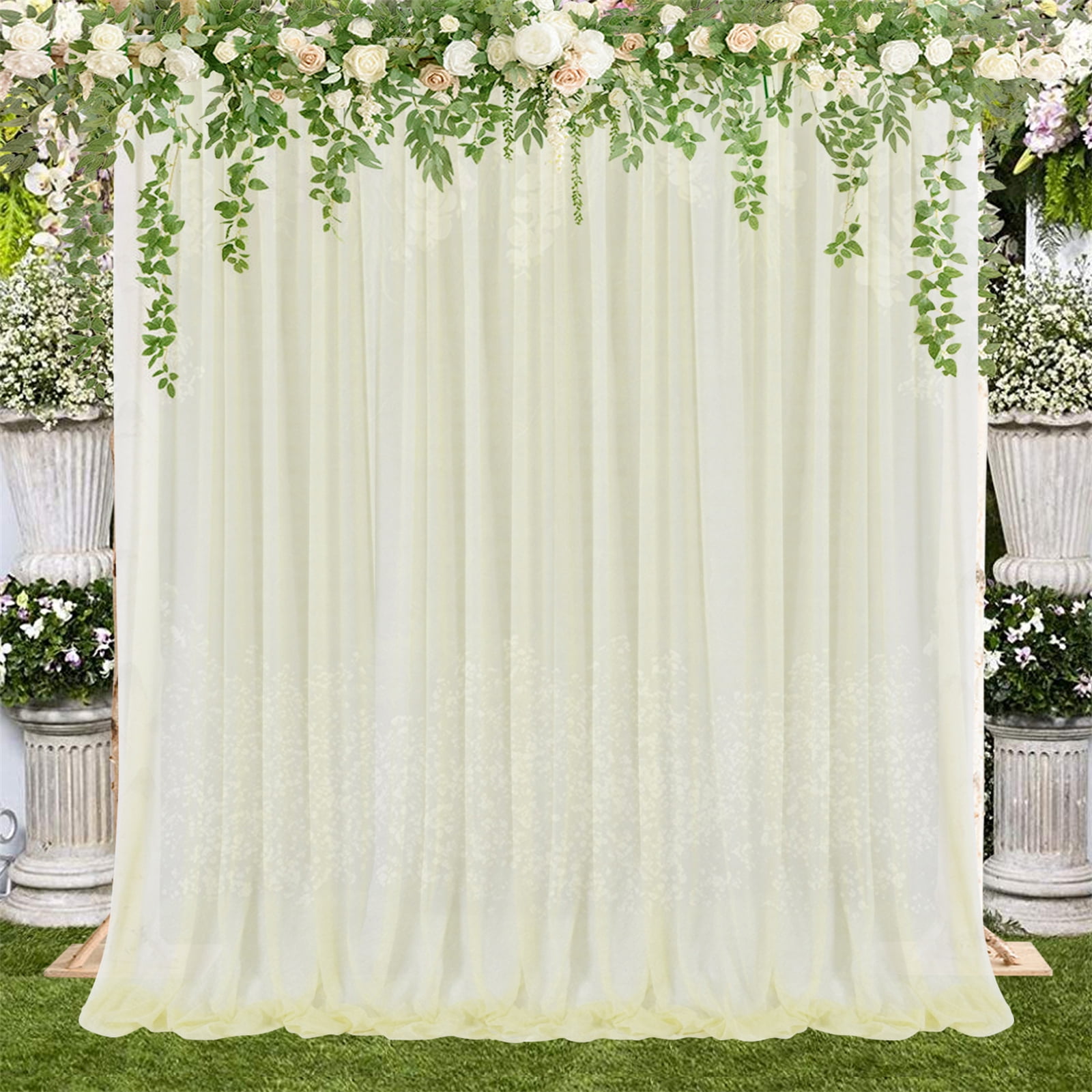 XunW 1Panel Backdrop Curtain Fabric For Wedding Party Translucent ...