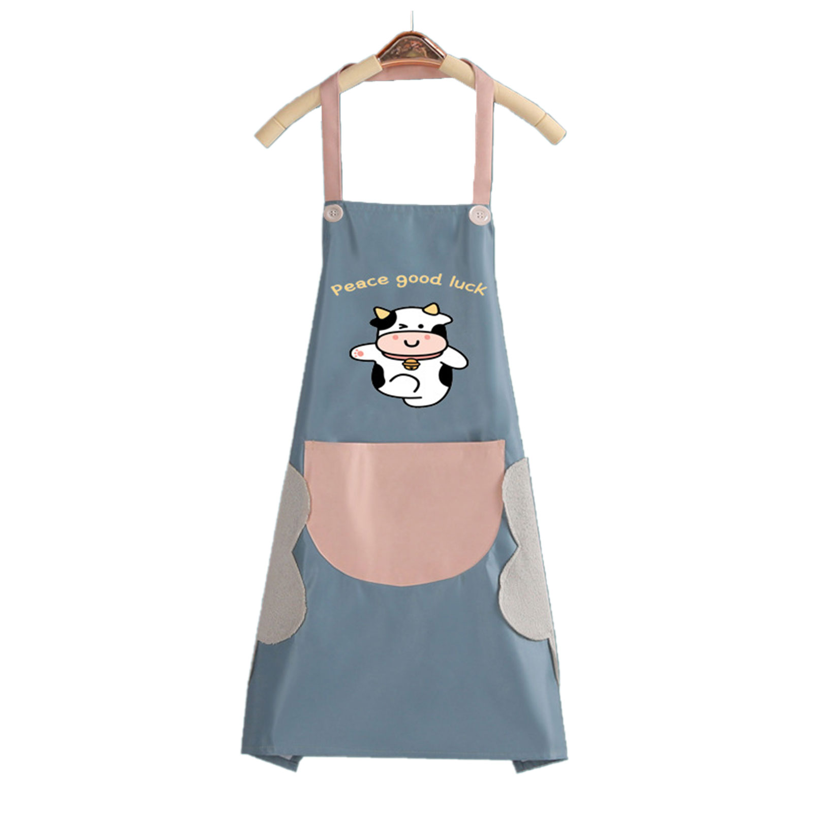 XunW Kitchen Apron Waterproof Wipeable Polyester Household Aprons ...