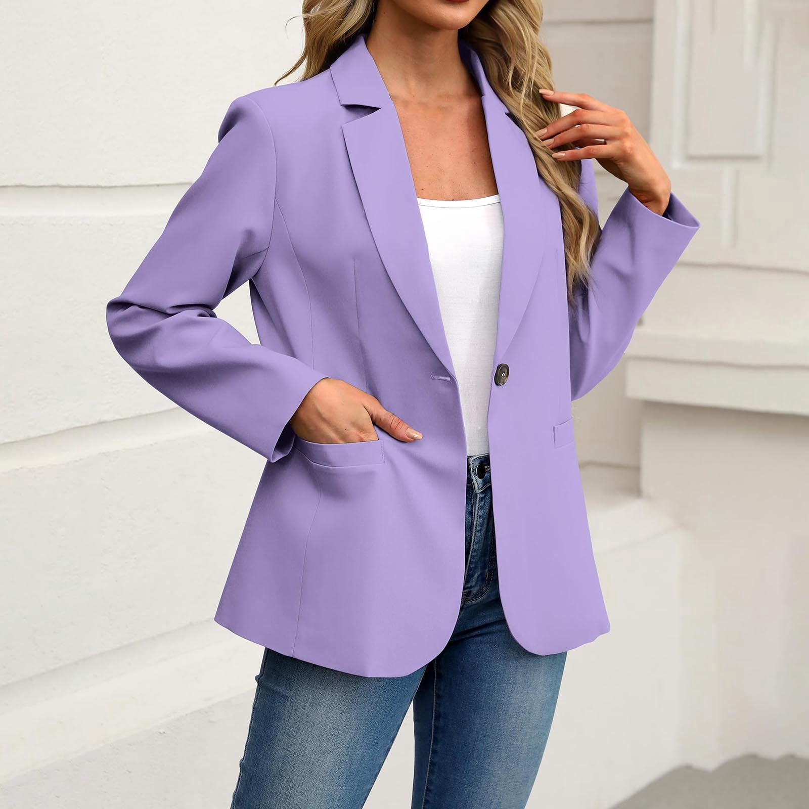 Xuniizn Blazers for Women Business Casual, Oversized Lapel Open Front ...