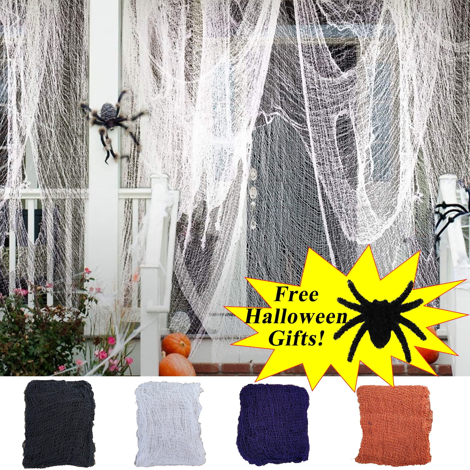 Xuniizn Creepy Cloth, 30x72" Black Halloween Cloth Spooky Scary ...