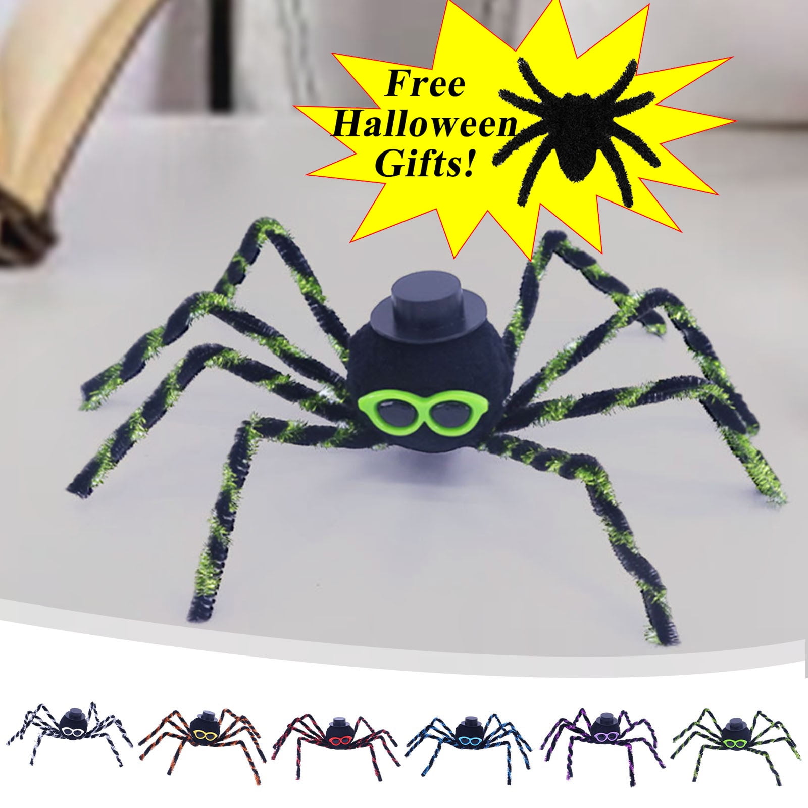 Xuniizn Giant Spider, 1FT Foldable Large Fake Spider Halloween ...