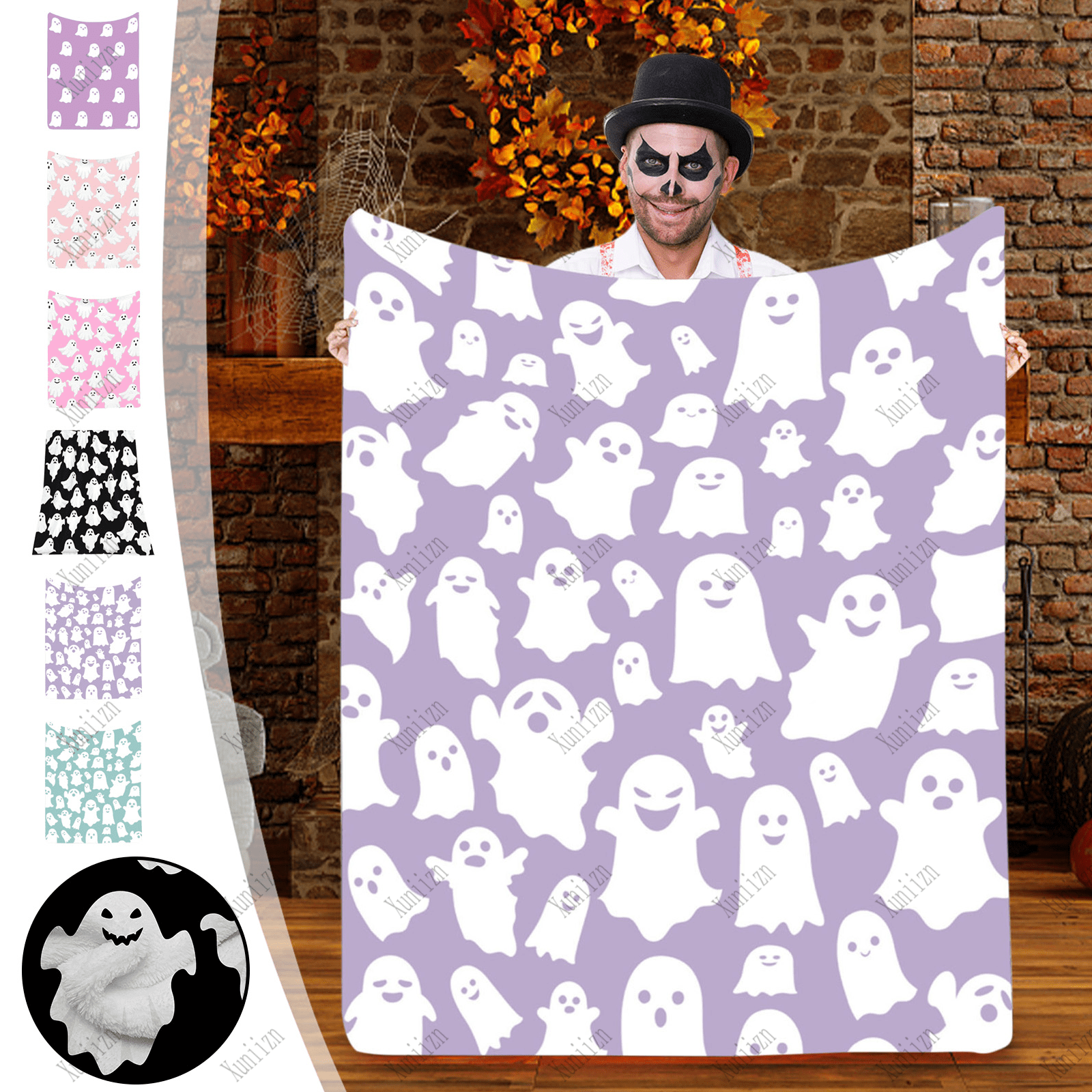Xuniizn Halloween Blanket, Cute Halloween Throw Blanket 29.5x39.4 ...