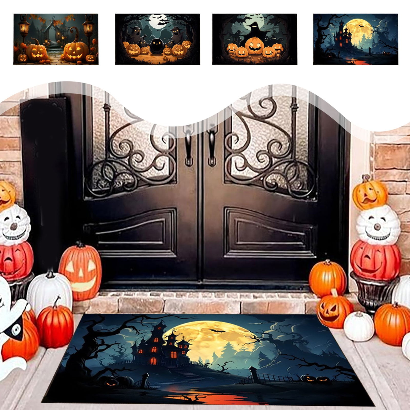 Xuniizn Halloween Mat, 16X24" Velvet Halloween Door Mat for Outside ...