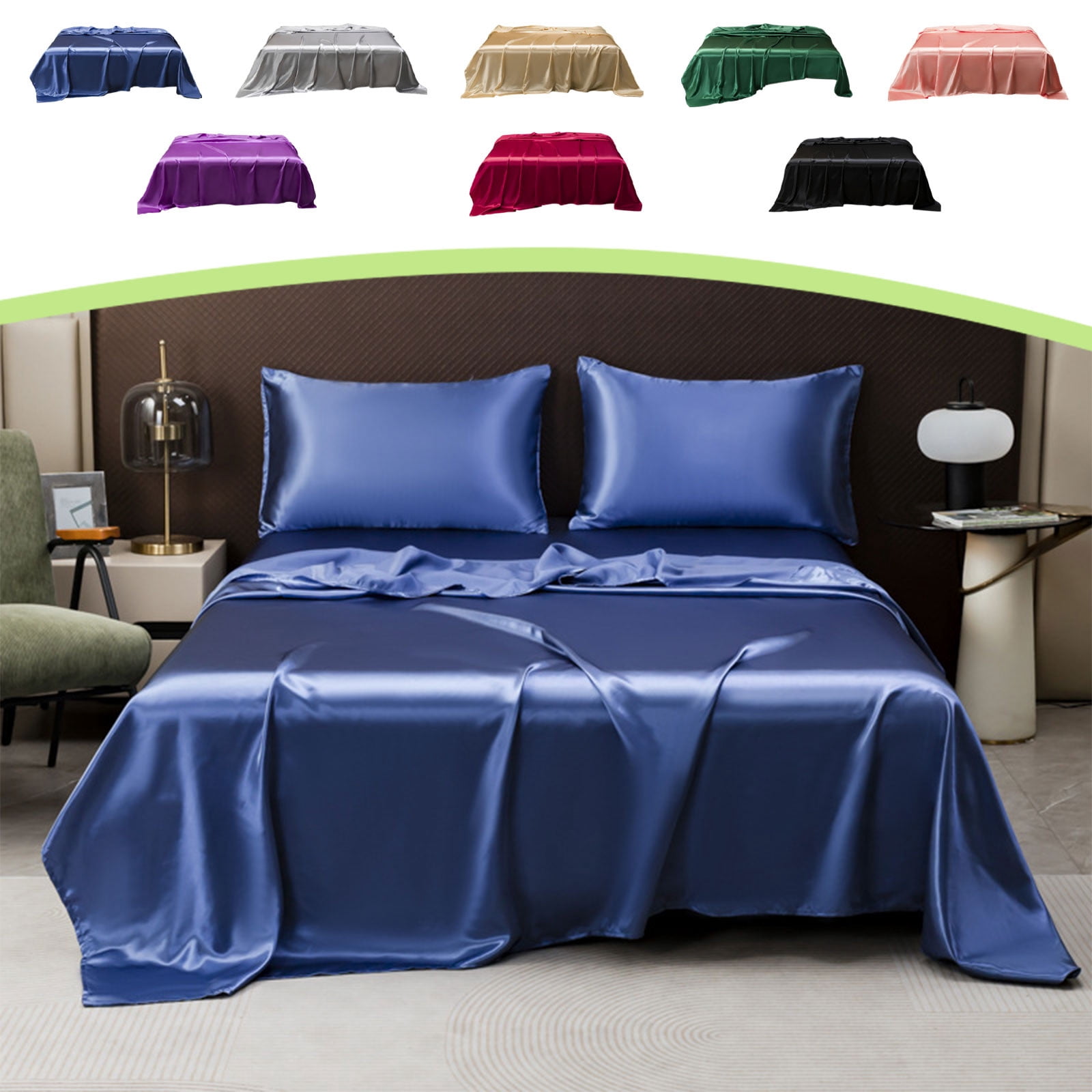 Xuniizn Queen Sheet Set, 106x97" Silky Cooling Sheets Queen, Extra Soft ...