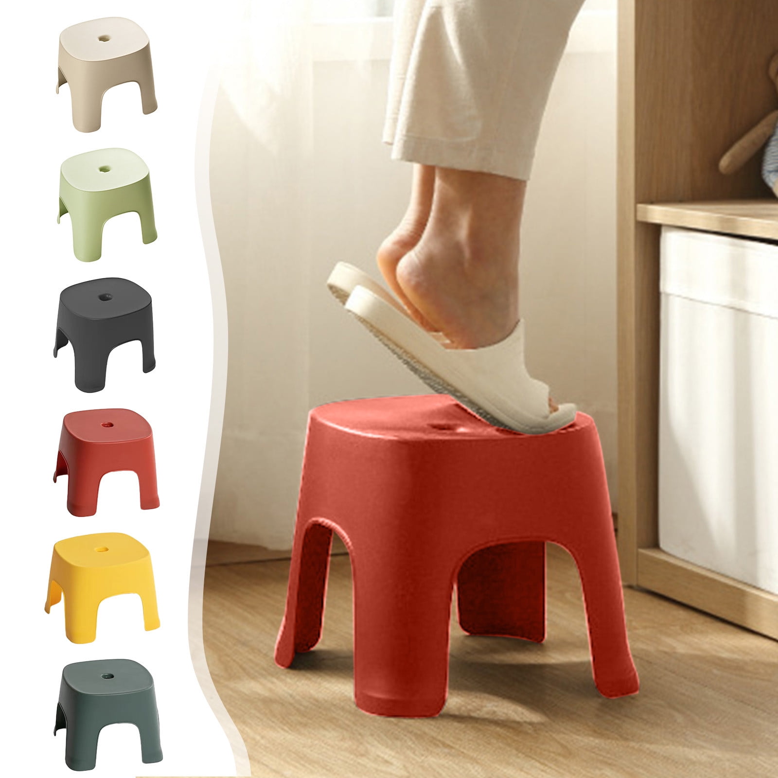 Xuniizn Small Step Stool, Plastic Foot Stool - Lightweight Small Stool ...
